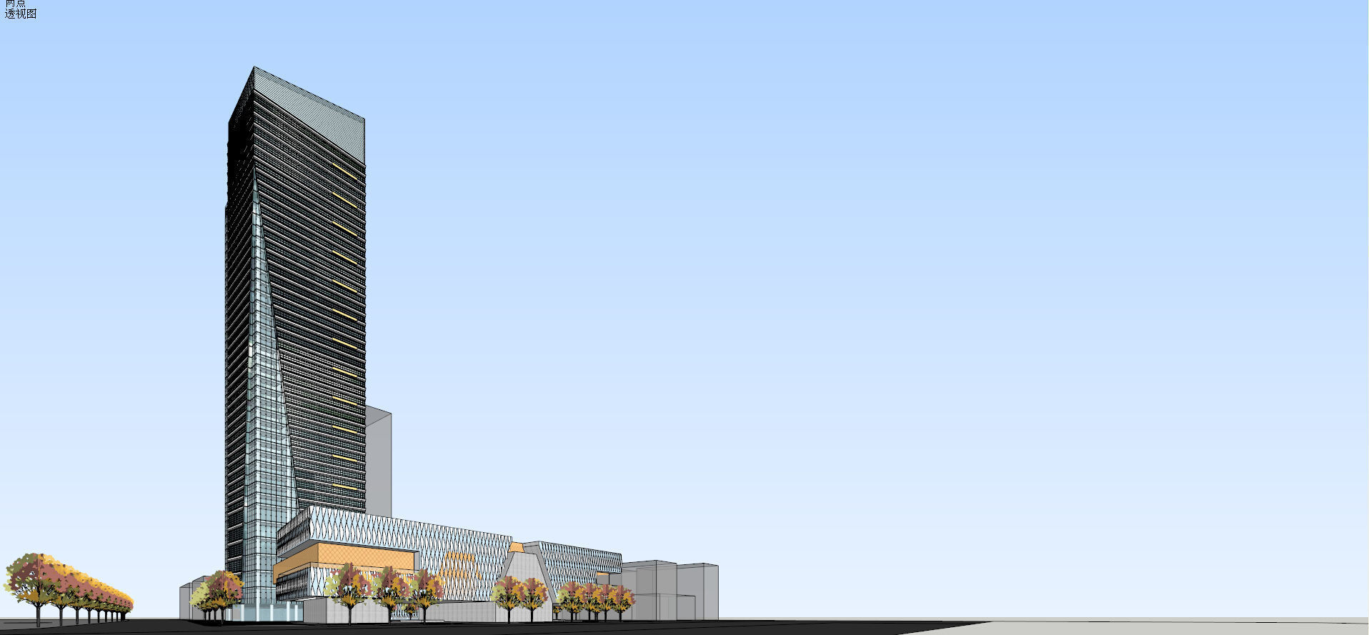 SU model of super high-rise office and commercial buildings 3D model ...