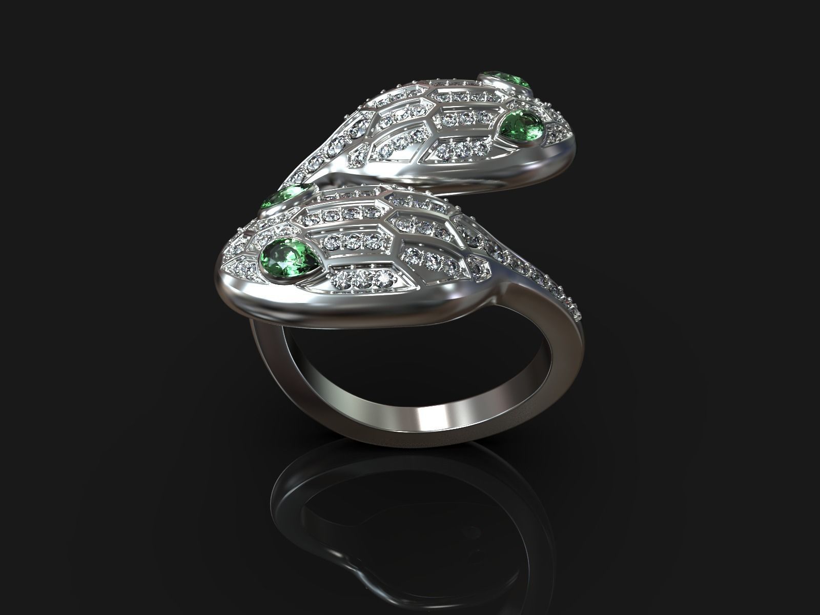 2 snakes bulgari ring silver snake ring 3D model 3D model 3D printable | CGTrader