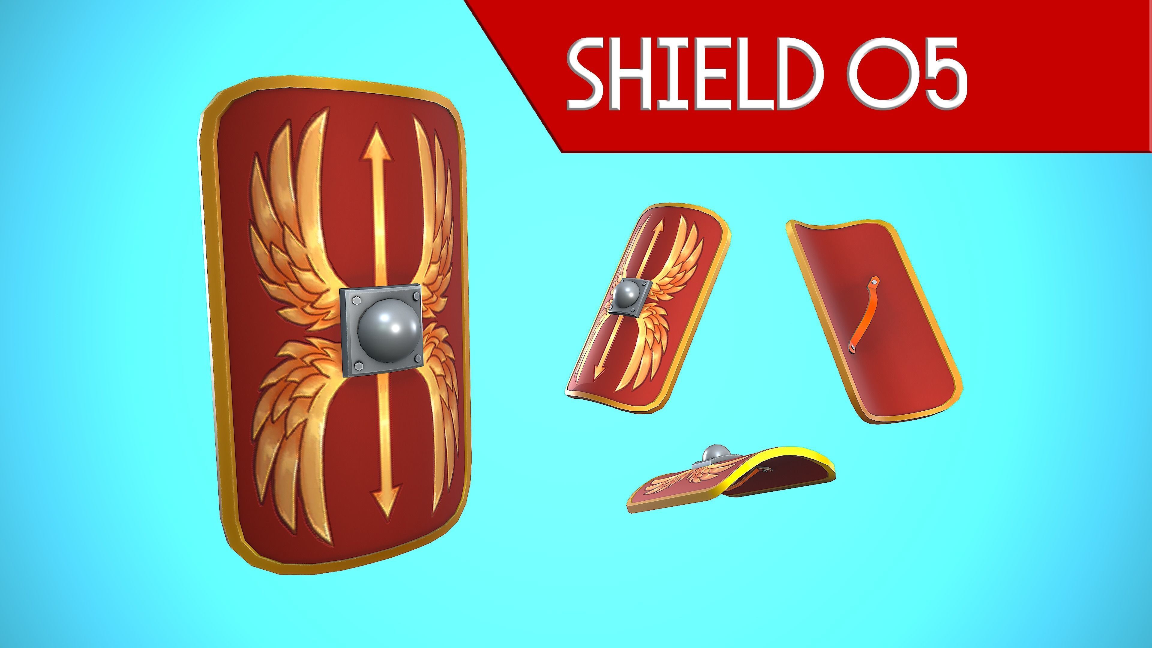 3D model SHIELD 05 - IMPERIAL SCUTUM CARTOON STYLIZED VR / AR / low ...