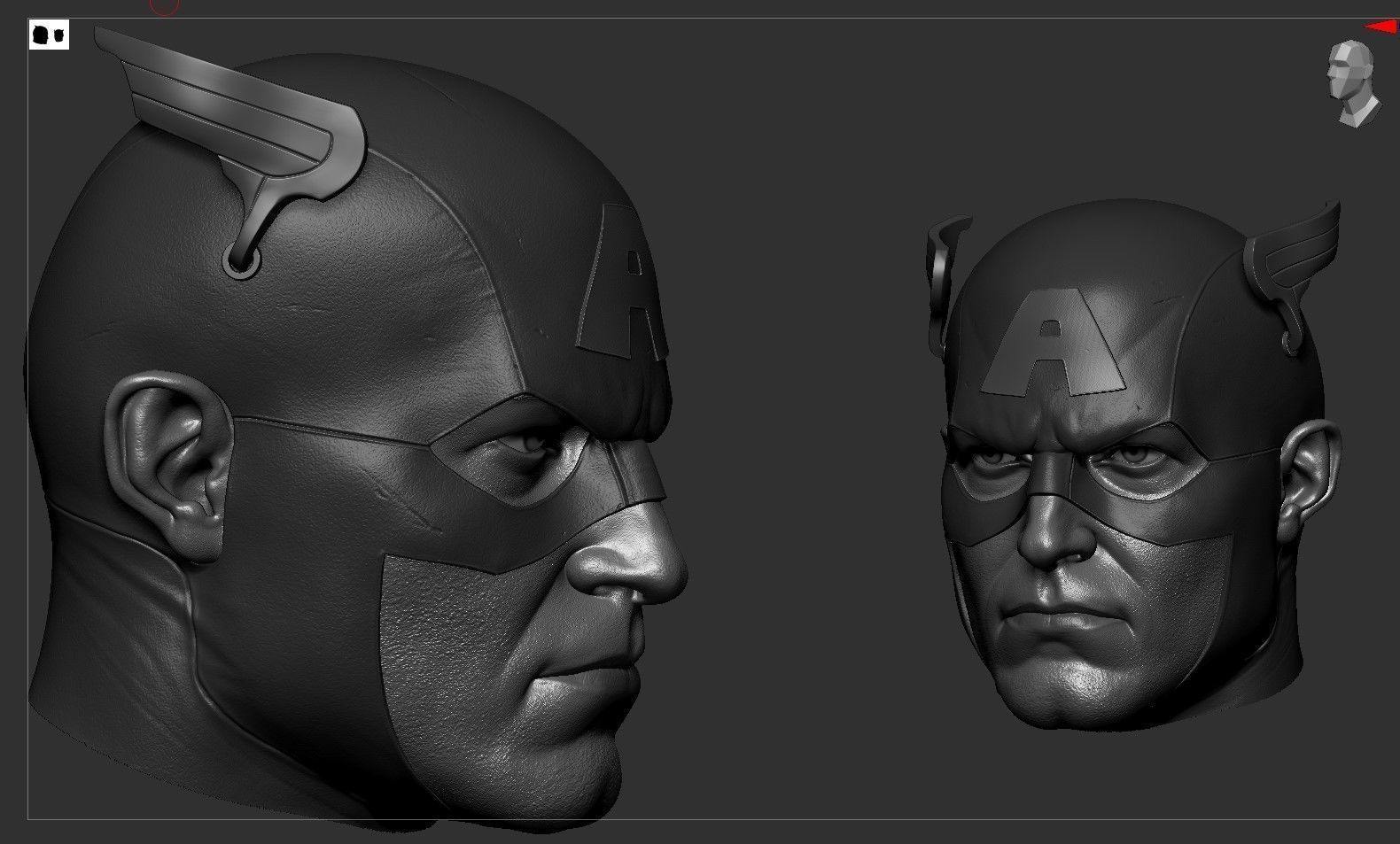 Captain America - Figure Head 3D model 3D printable | CGTrader
