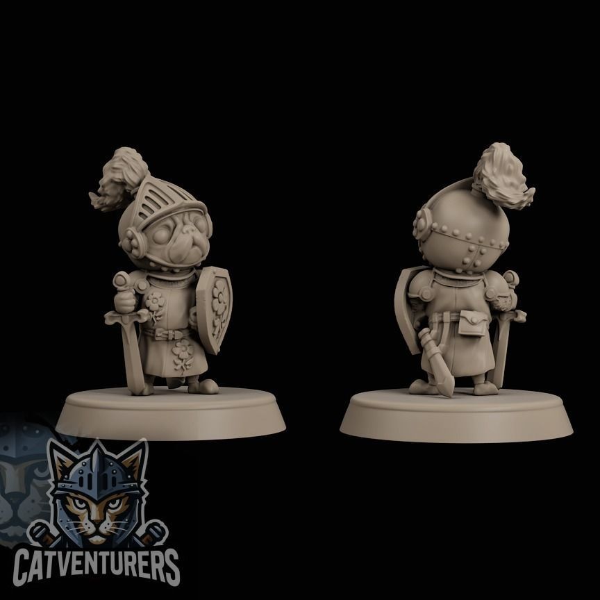 Sir Snortington Pug Knight 3D model 3D printable | CGTrader