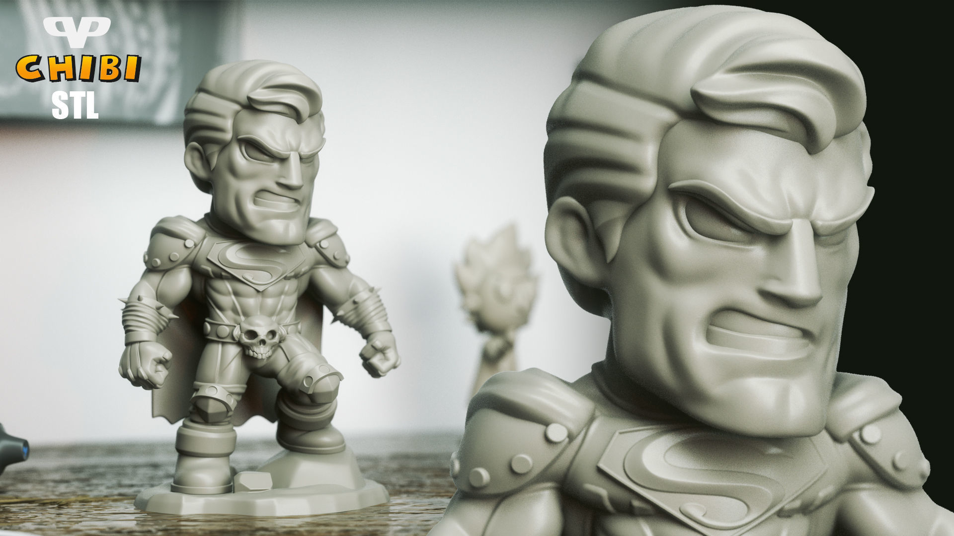 Superman Death Metal Chibi STL for 3D Printing ChibiSTL 3DXM 3D model ...