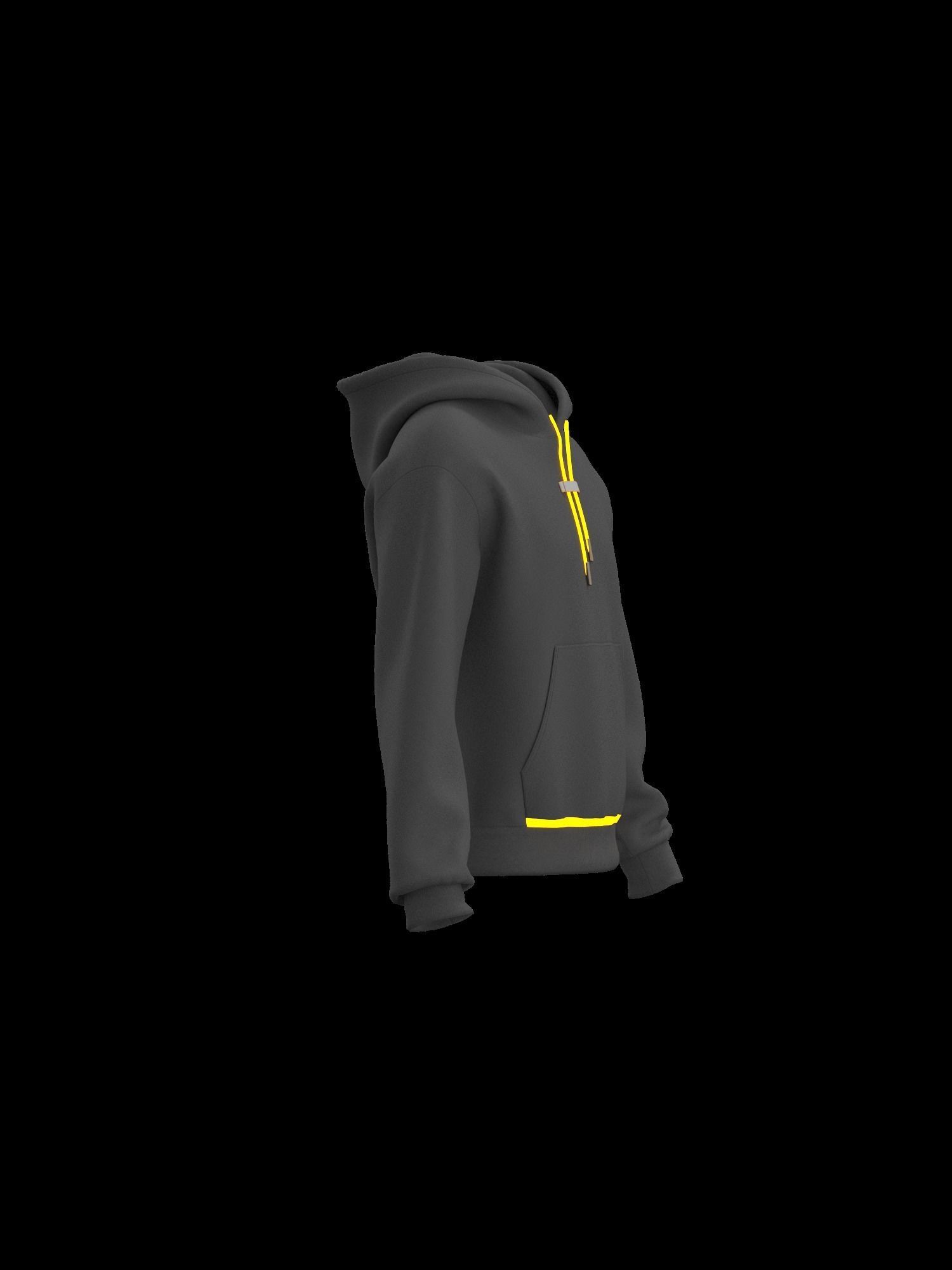 Male neon hoodie 3D model animated rigged | CGTrader