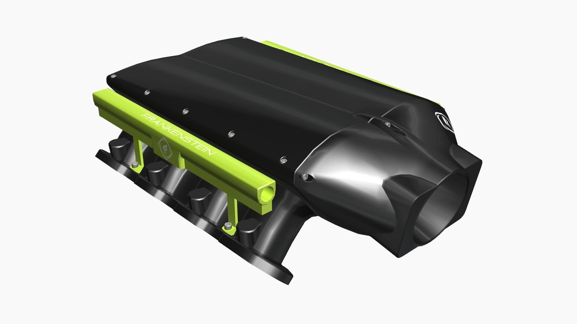 3D model Frankenstein Low Pro billet intake manifold VR / AR / low-poly ...