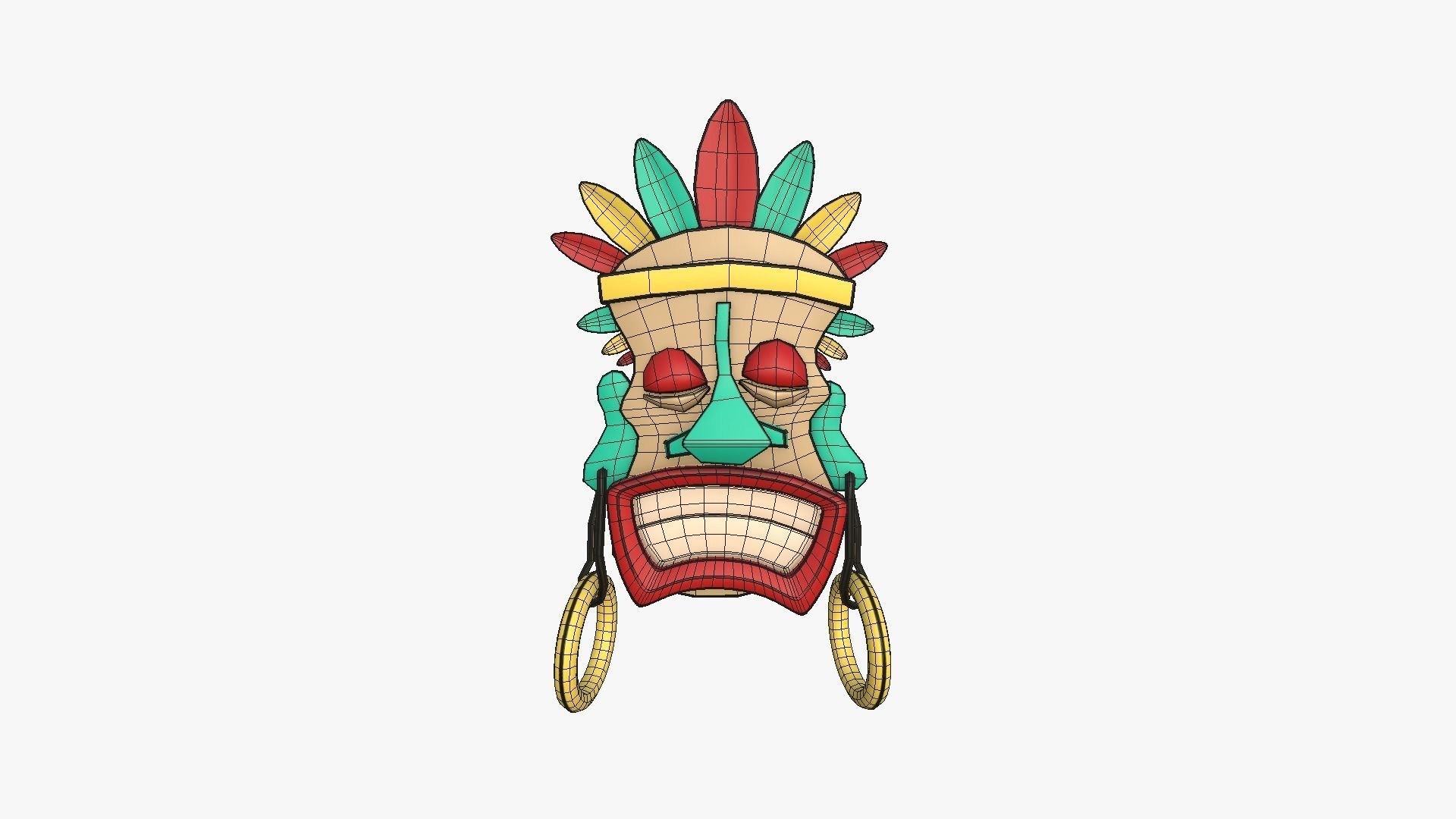 3D model Tribal Mask J11 Cartoon - Costume Character Design VR / AR ...