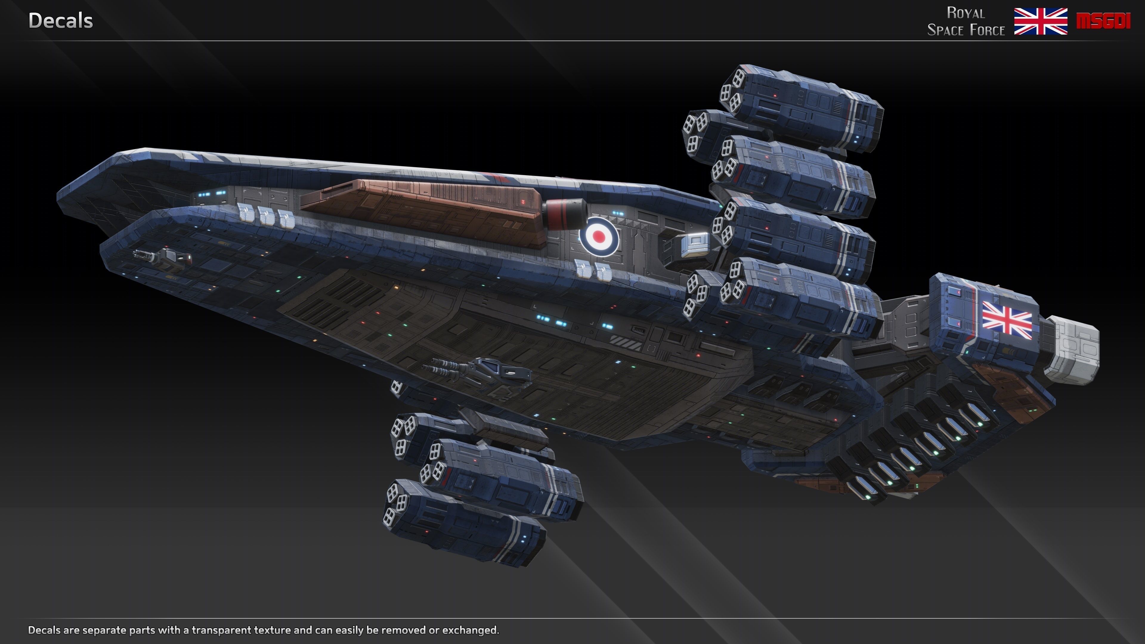 3D model RSF Spaceship Lancaster Class Destroyer VR / AR / low-poly ...