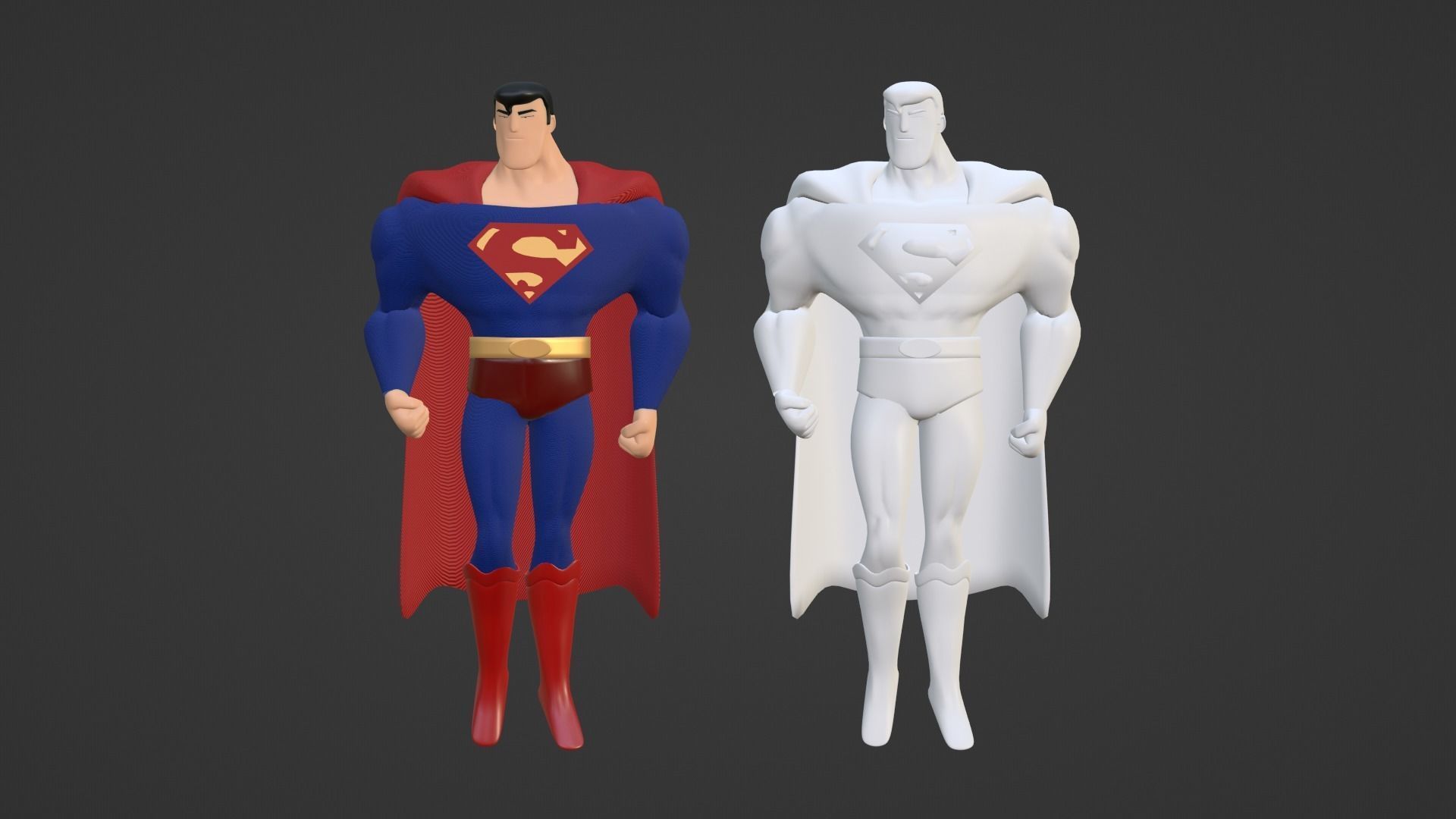 Superman - DC Animated Universe 3D model rigged | CGTrader