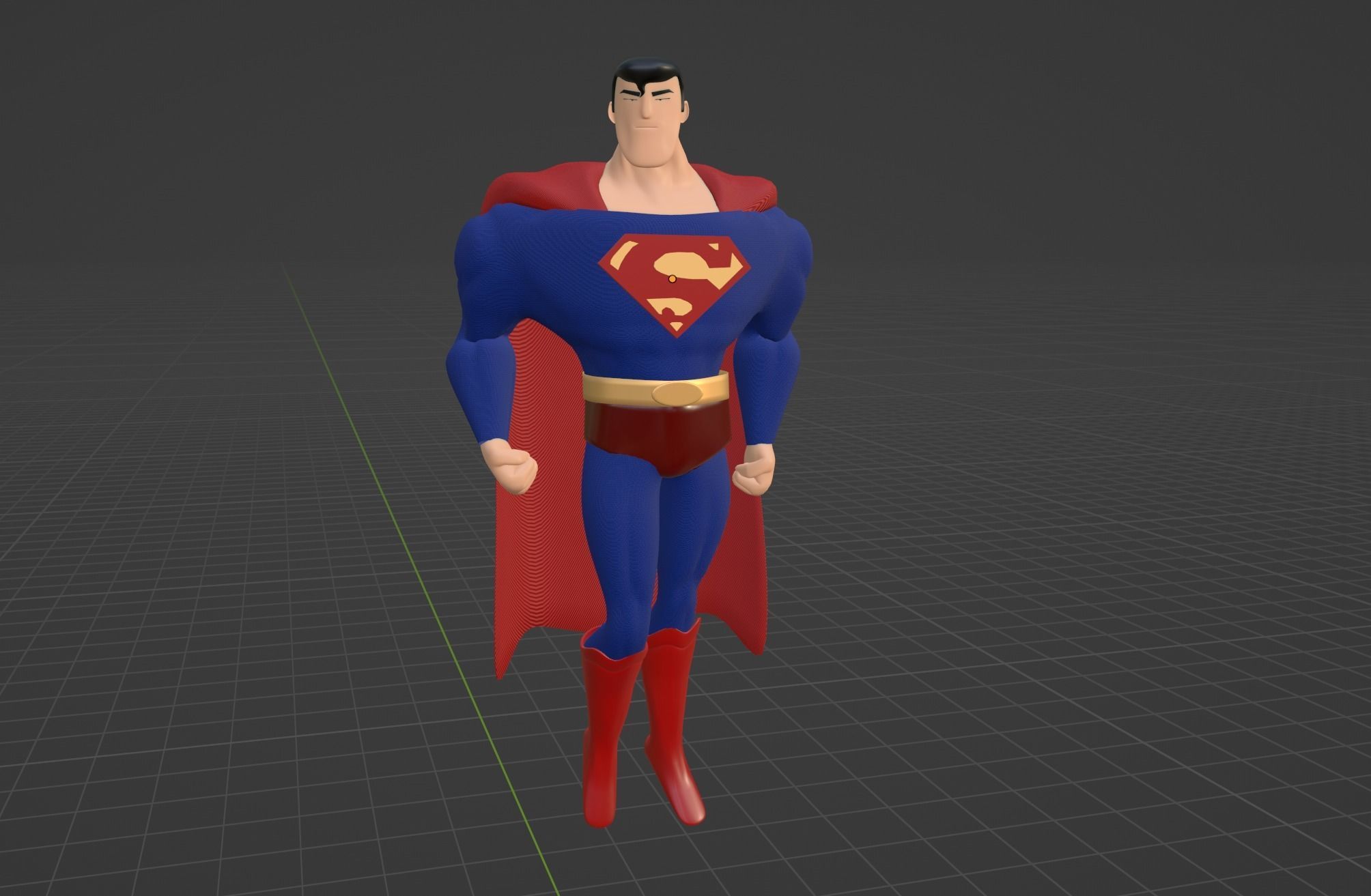 Superman - DC Animated Universe 3D model rigged | CGTrader