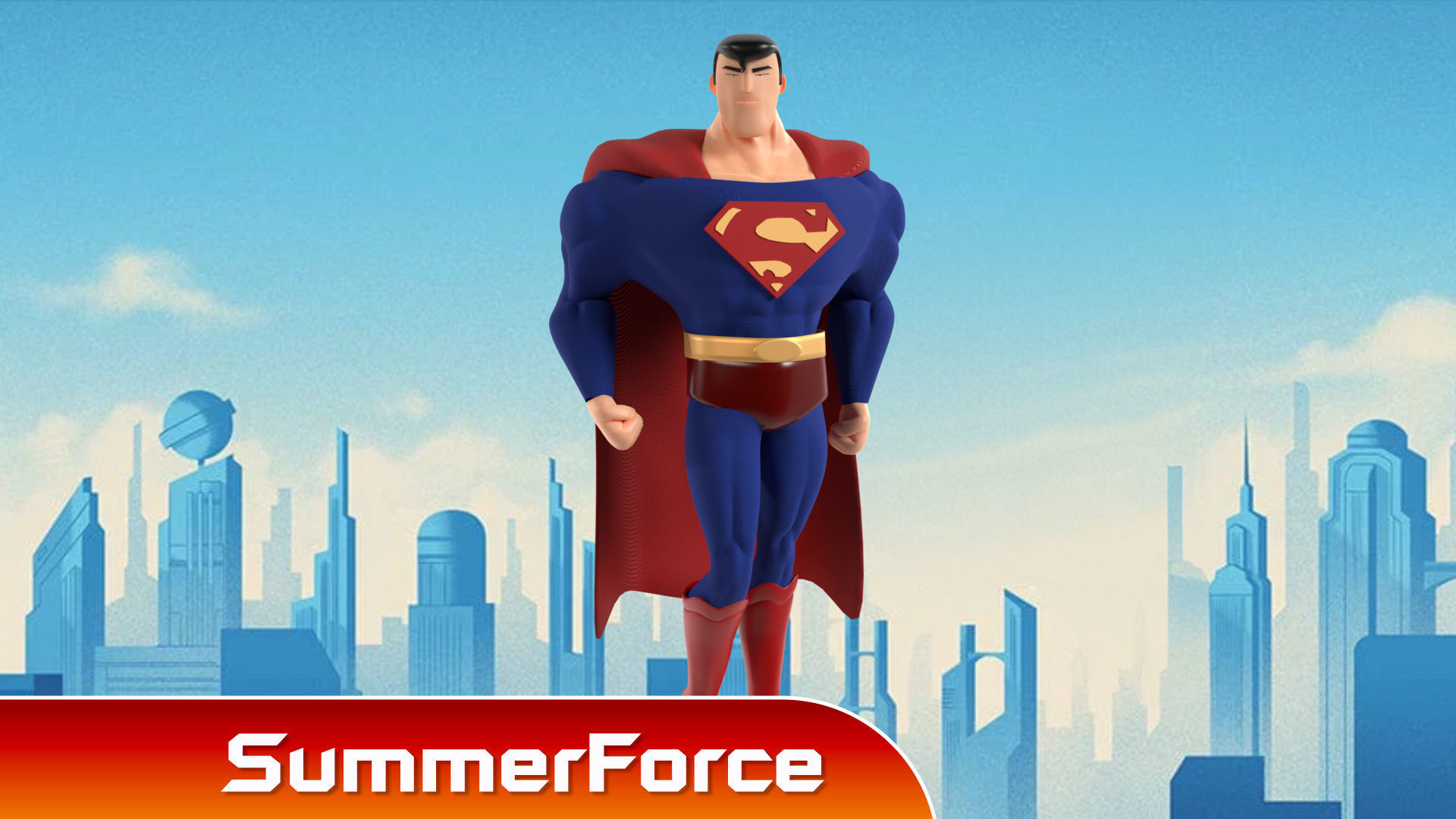 Superman - DC Animated Universe 3D model rigged | CGTrader