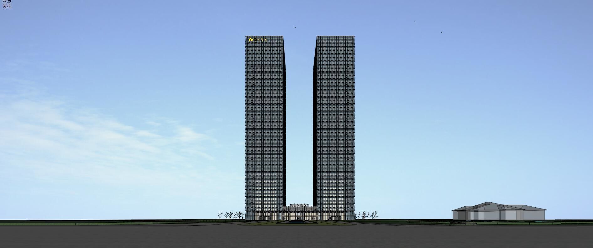 SU model of green space super high-rise office building 3D model | CGTrader