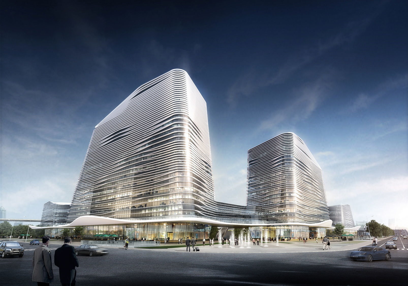 SU model of service center office and commercial building 3D model ...