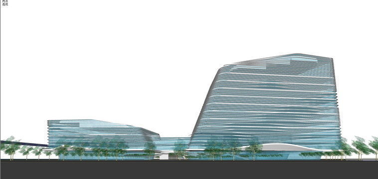 SU model of service center office and commercial building 3D model ...