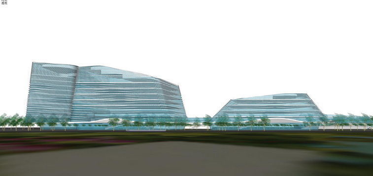 SU model of service center office and commercial building 3D model ...