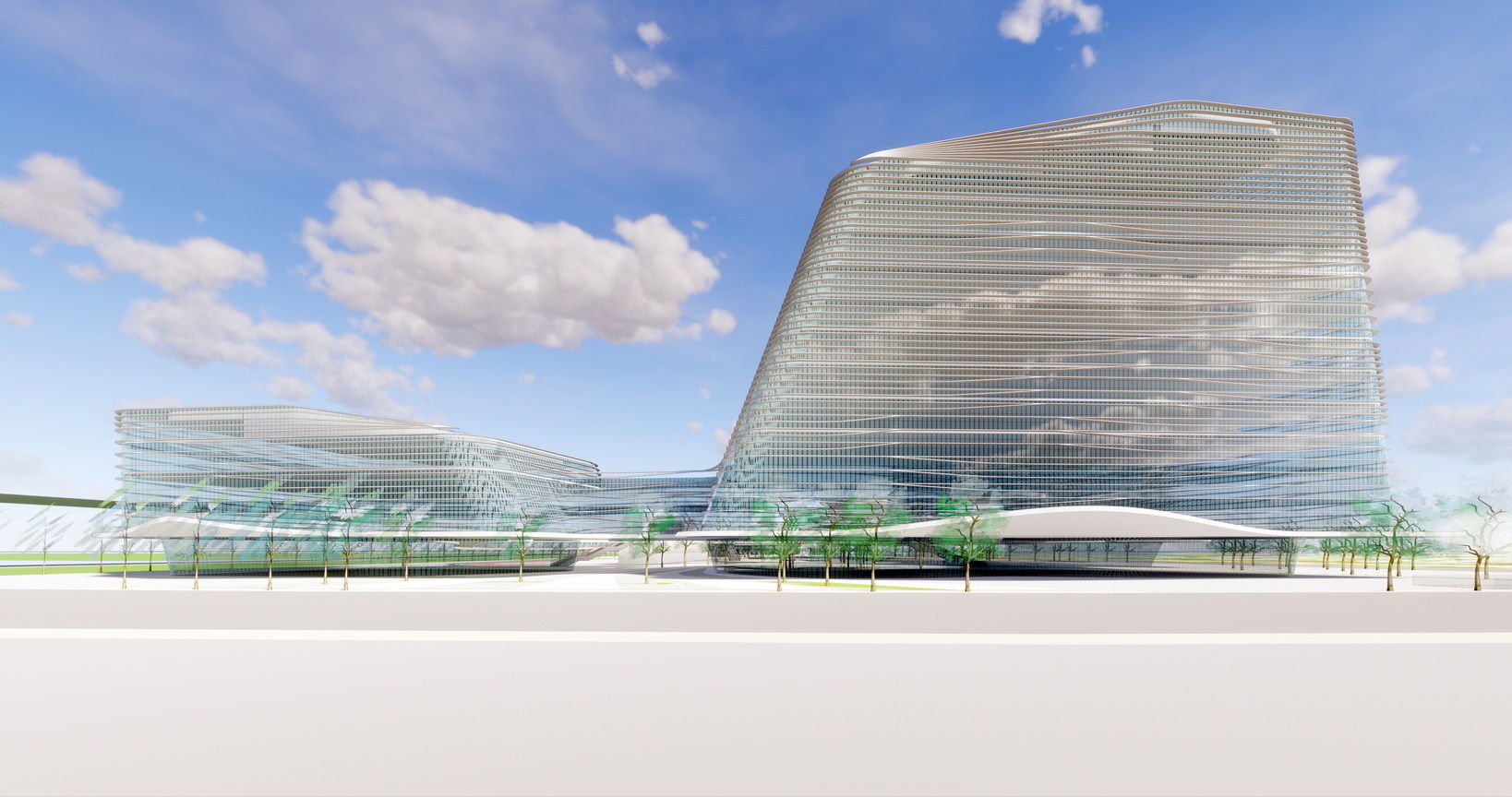 SU model of service center office and commercial building 3D model ...