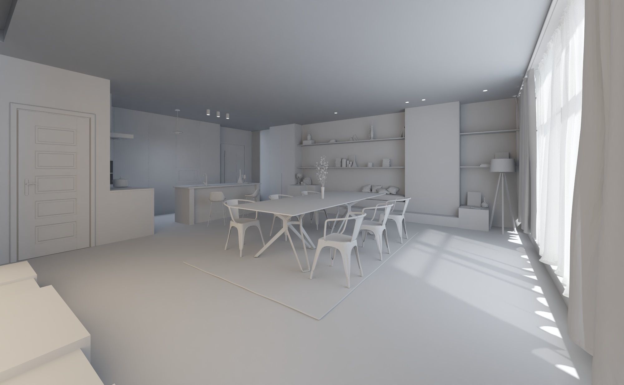 Chinese interior scene free 3D model | CGTrader