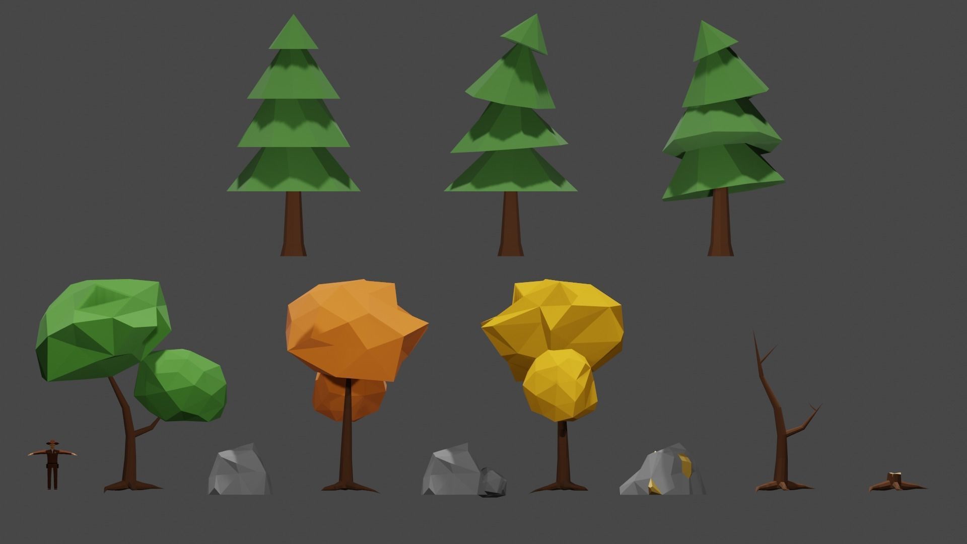 3D model Low poly western character Pack VR / AR / low-poly | CGTrader