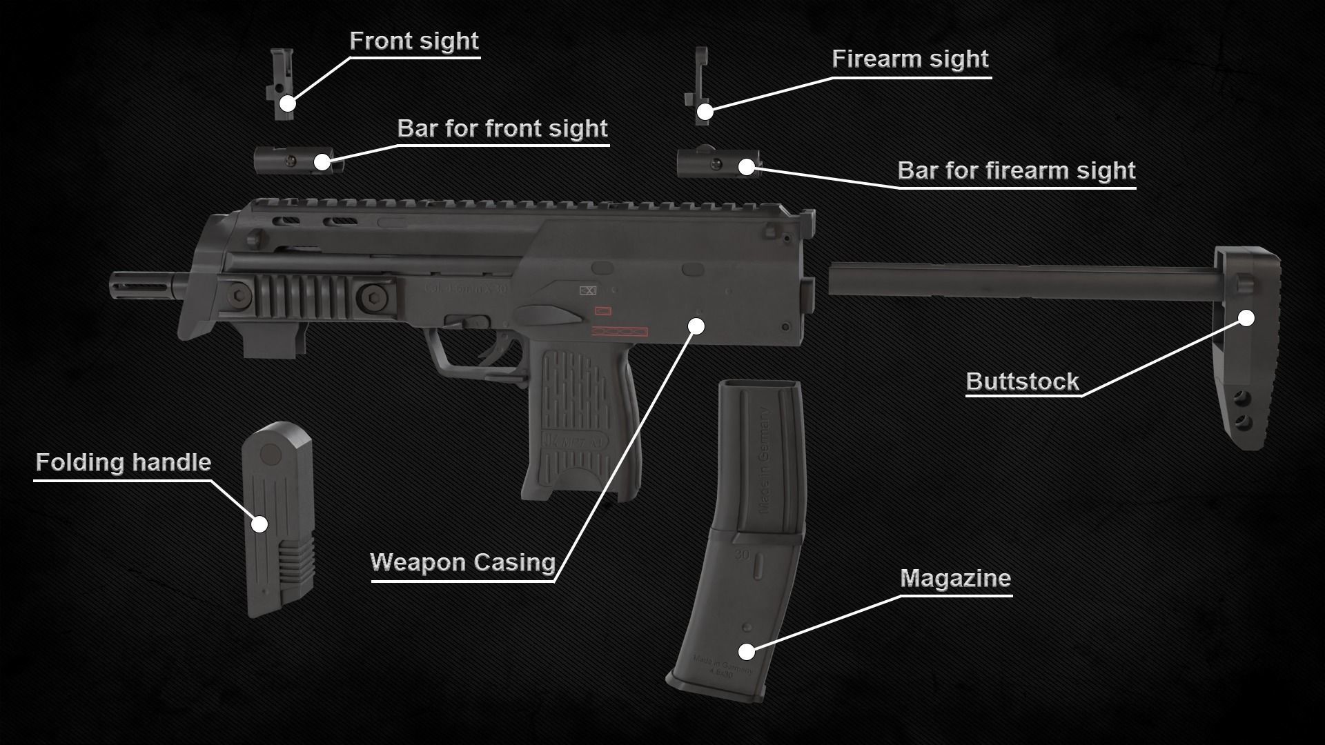 HK MP7 SMG free VR / AR / low-poly 3D model | CGTrader