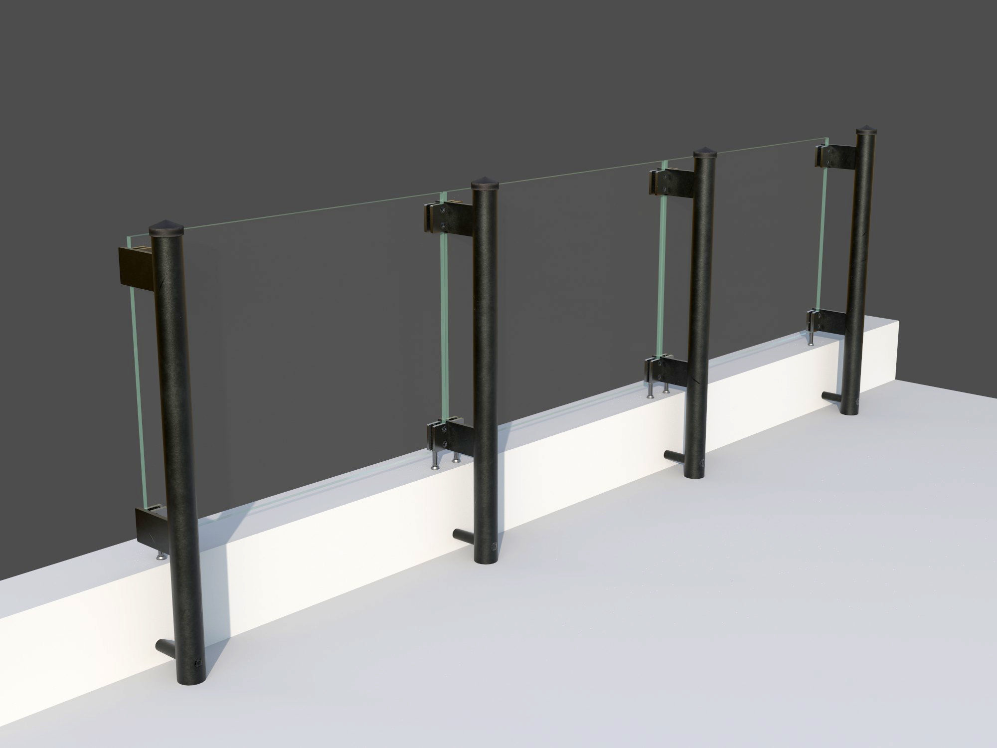 3D model Glass railing 1 VR / AR / low-poly | CGTrader