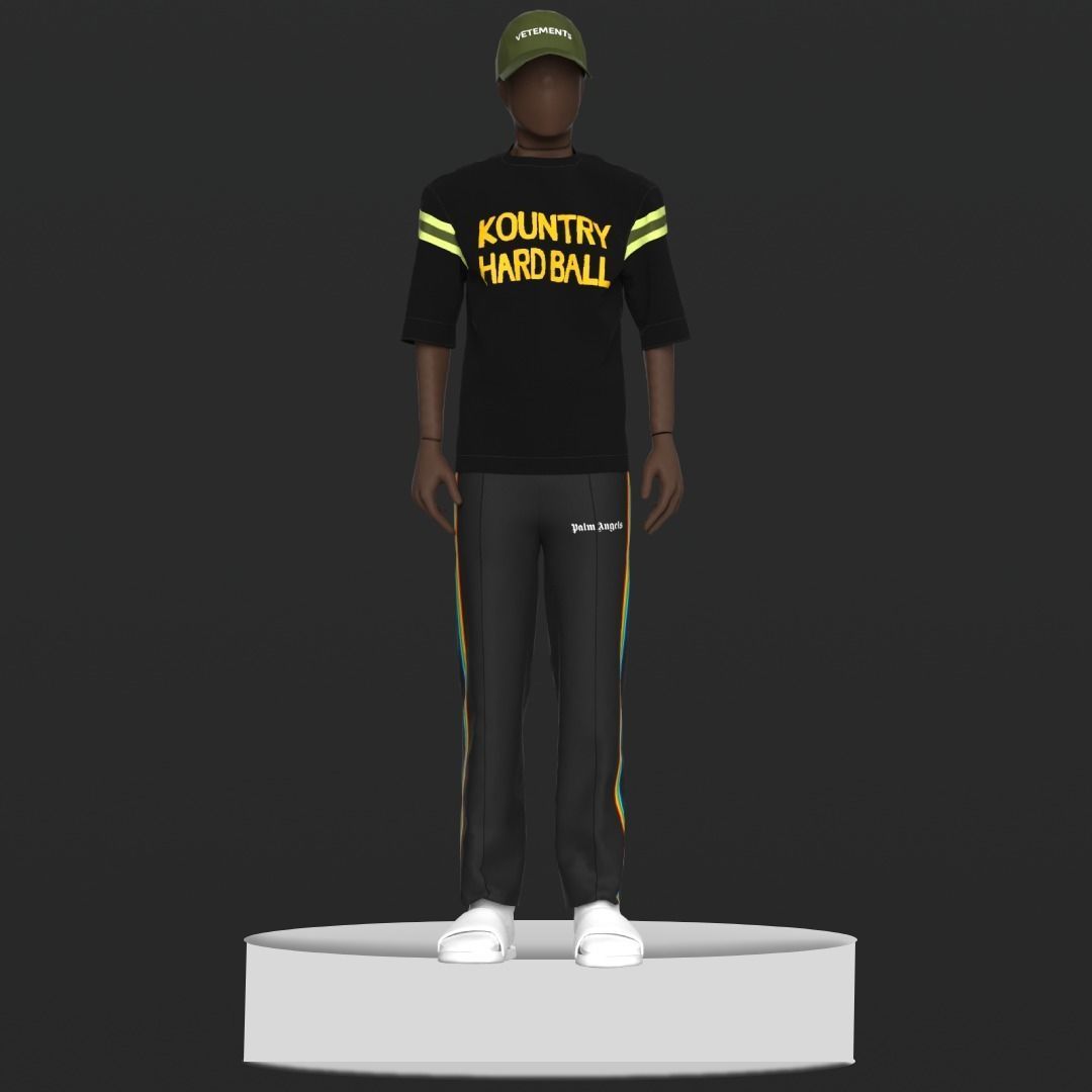 3D model 7 Streetwear outfits in low poly games ready all rigged VR ...