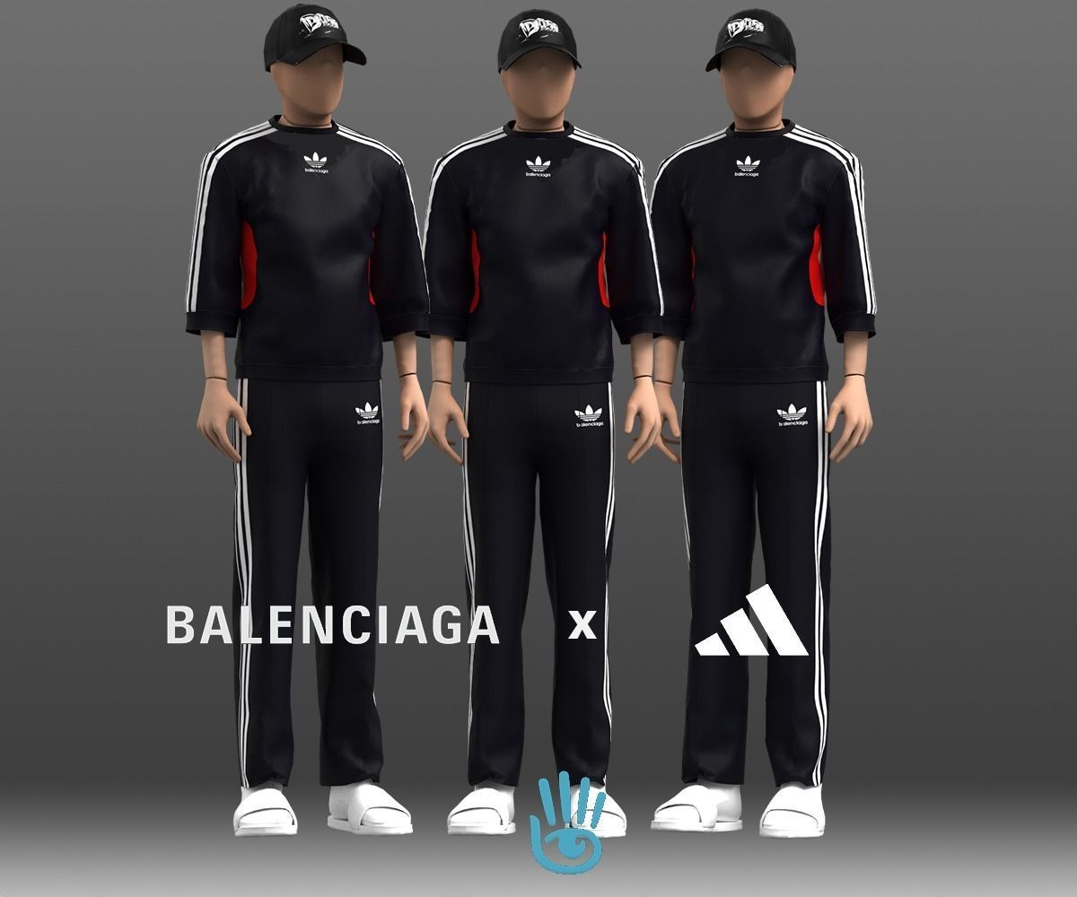 3D model 7 Streetwear outfits in low poly games ready all rigged VR ...
