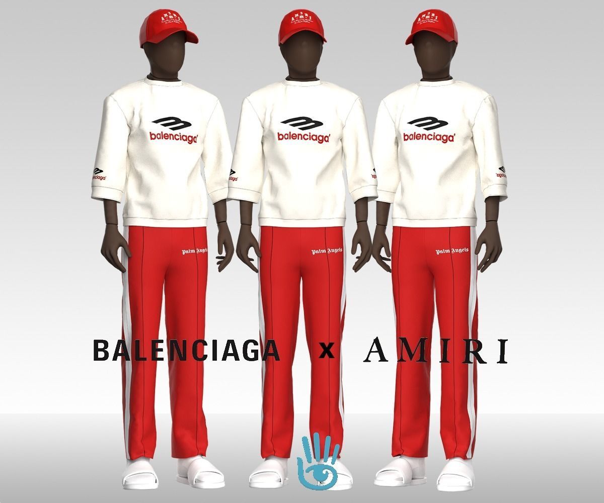 3D model 7 Streetwear outfits in low poly games ready all rigged VR ...