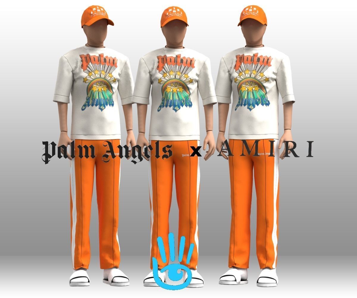 3D model 7 Streetwear outfits in low poly games ready all rigged VR ...