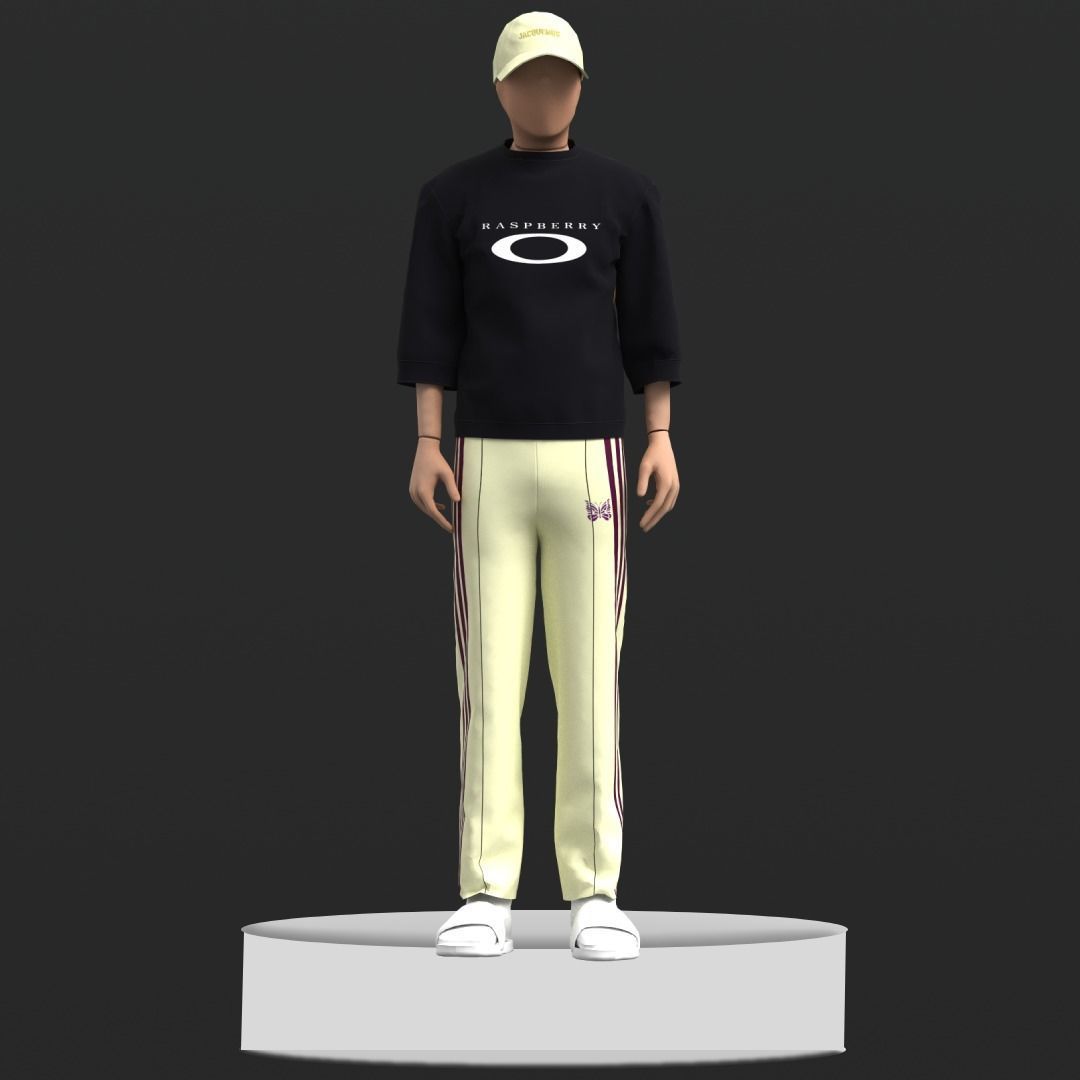 3D model 7 Streetwear outfits in low poly games ready all rigged VR ...