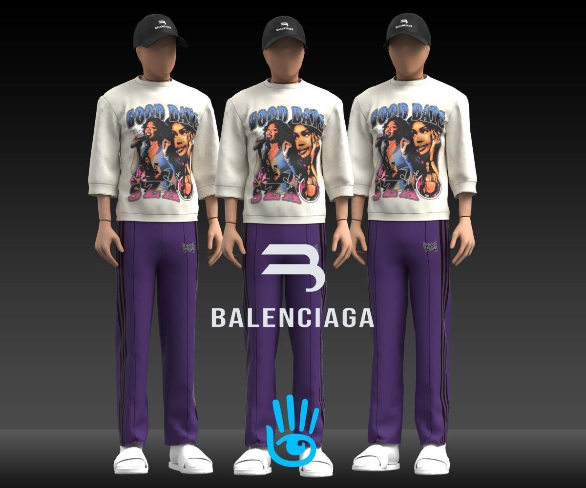 3D model 7 Streetwear outfits in low poly games ready all rigged VR ...