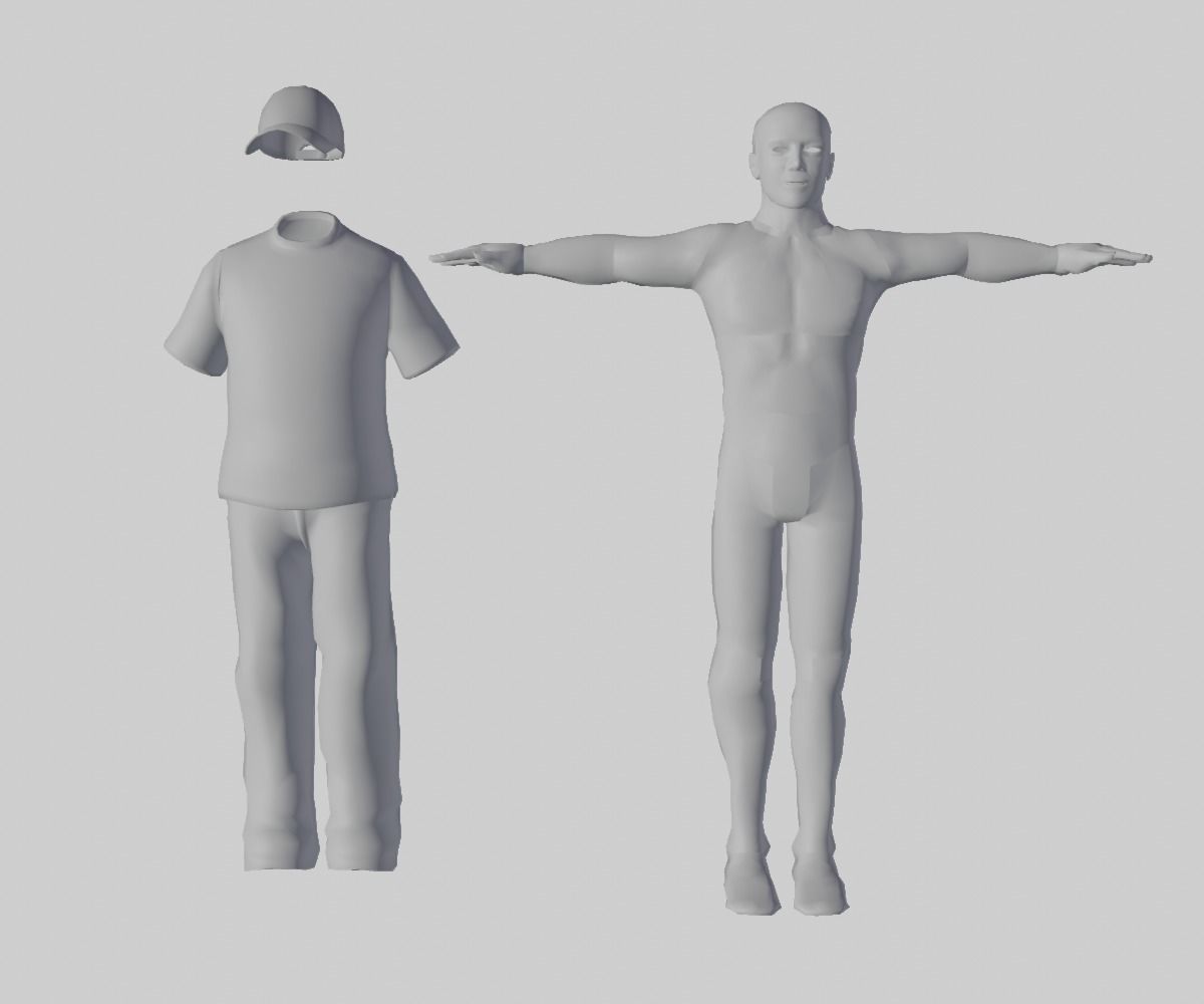3D model 7 Streetwear outfits in low poly games ready all rigged VR ...