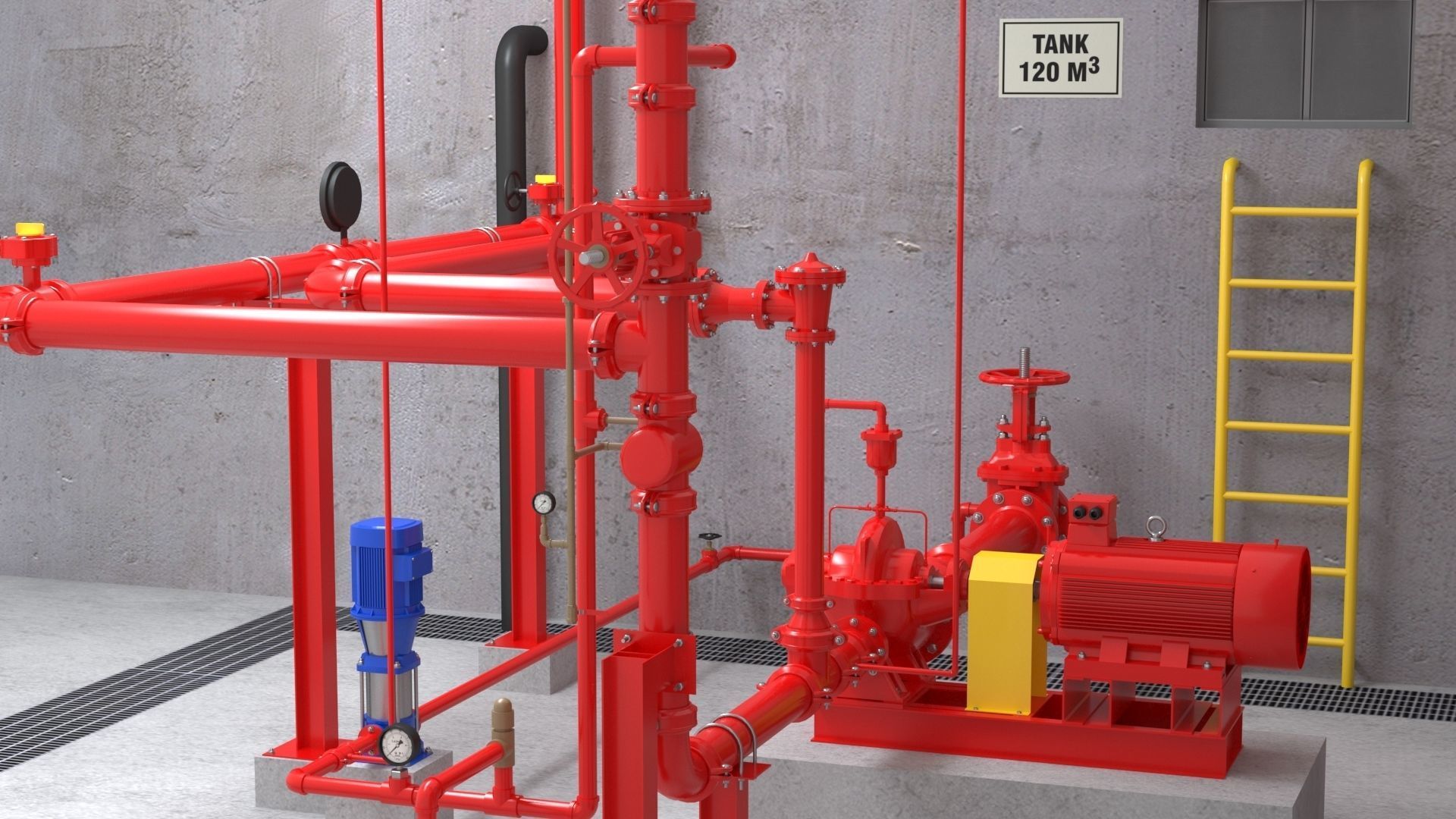 Fire Pump Room - v2 3D model | CGTrader