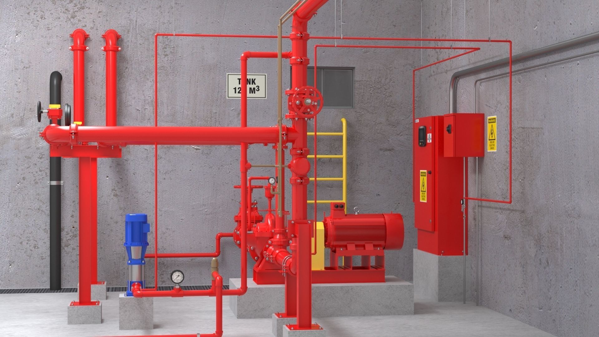 Fire Pump Room - v2 3D model | CGTrader
