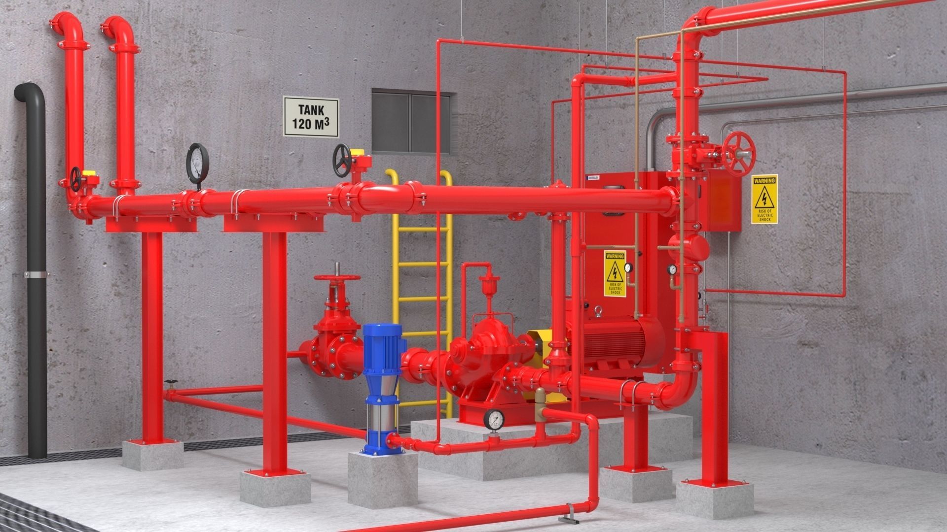 Fire Pump Room - v2 3D model | CGTrader