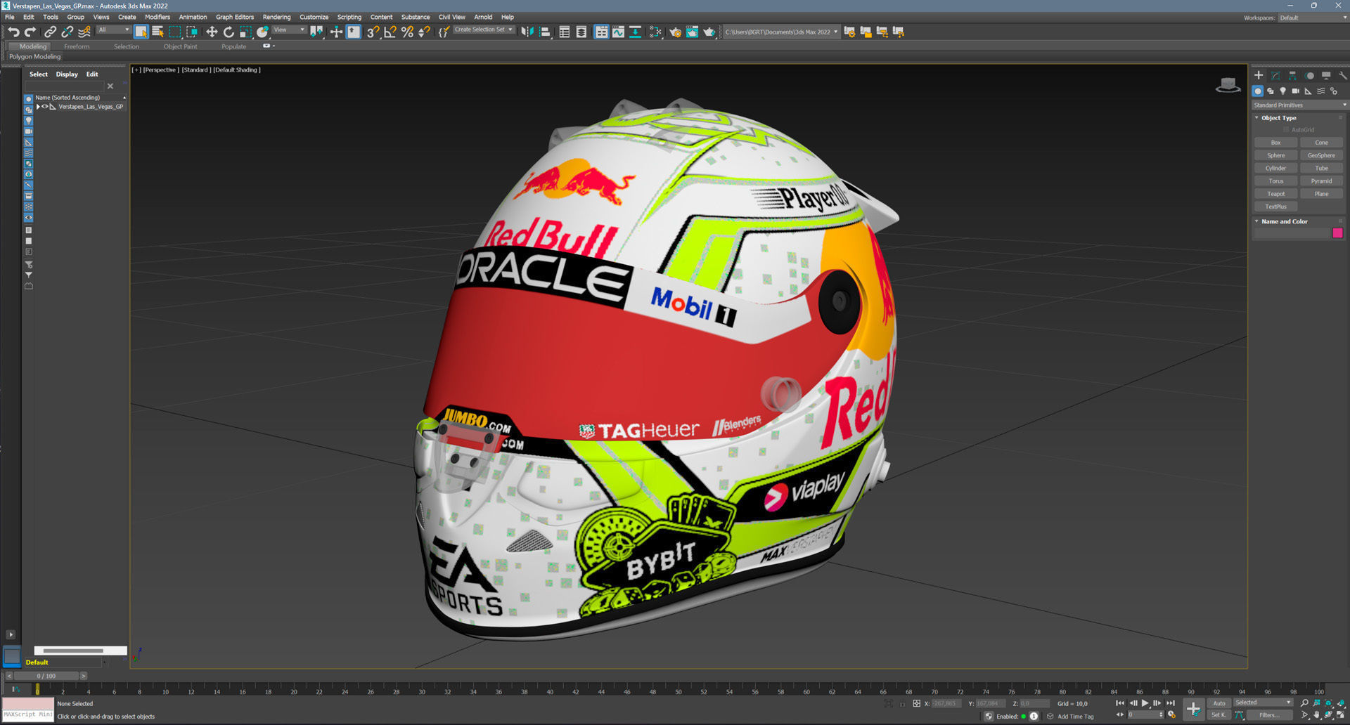 3D model F1 Max Verstappen Helmet Las Vegas 2023 VR / AR / low-poly | CGTrader