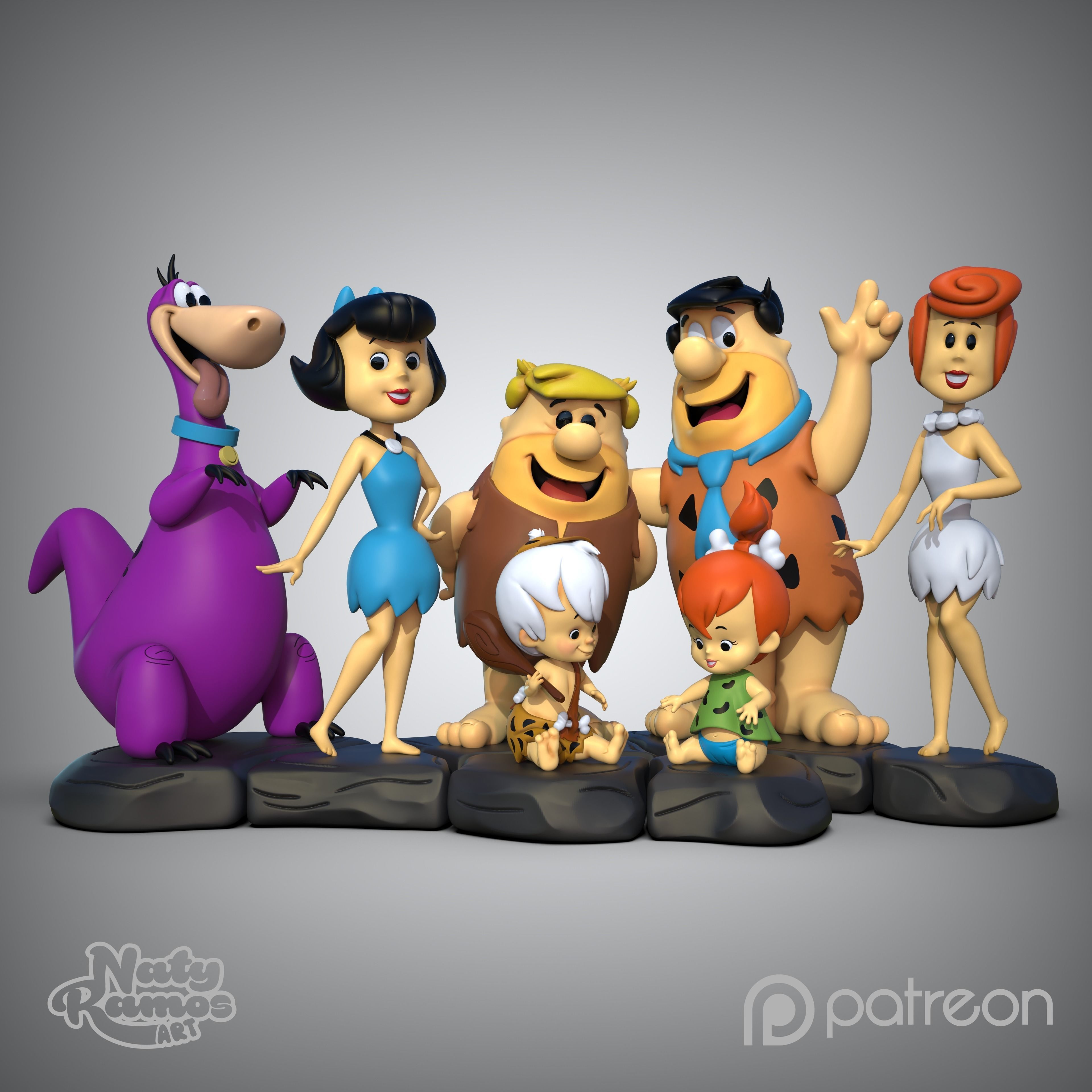 THE FLINTSTONES 3D model 3D printable | CGTrader