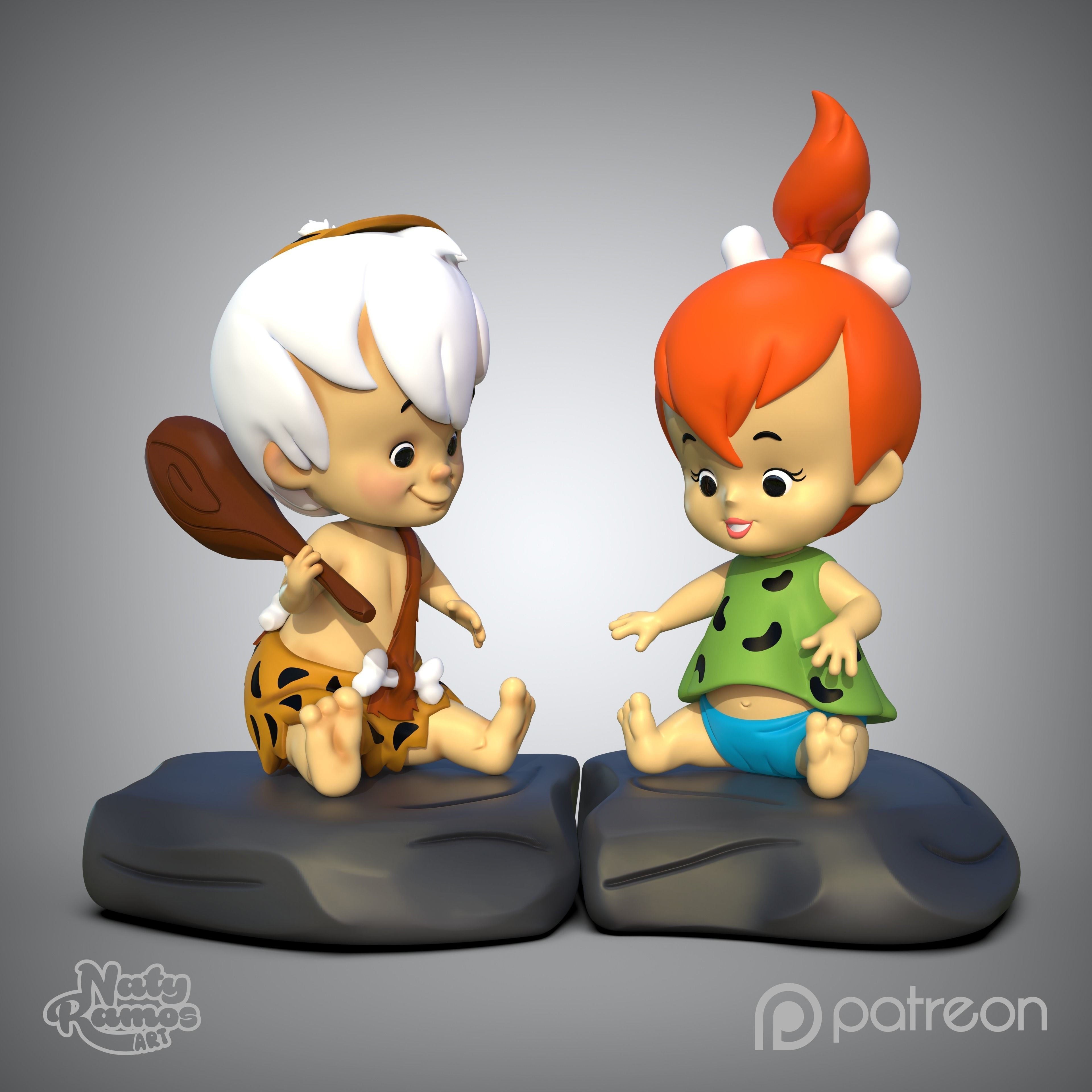 PEBBLES y BAMBAM 3D model 3D printable | CGTrader