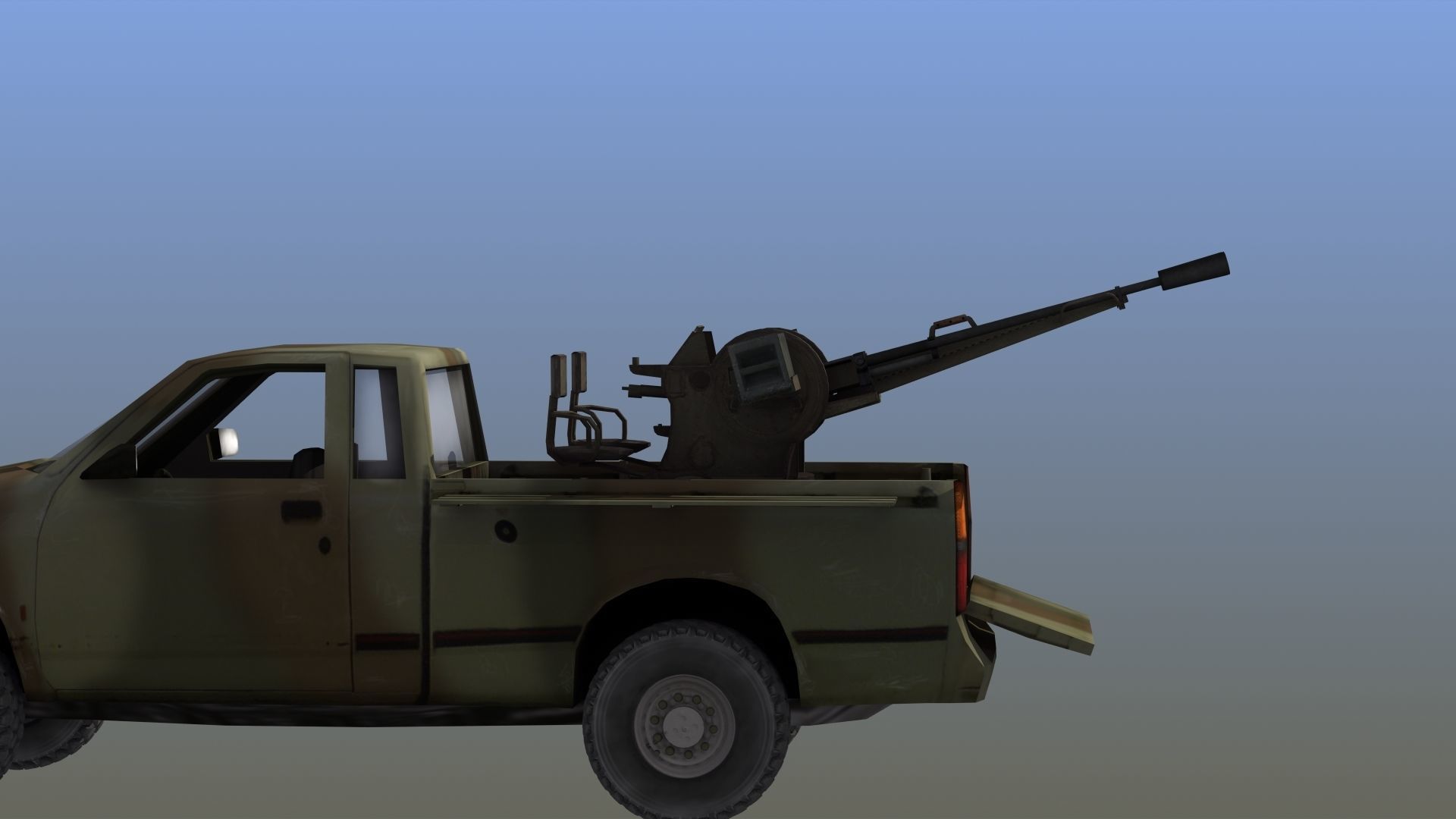 Technical Gun Truck 3D model | CGTrader