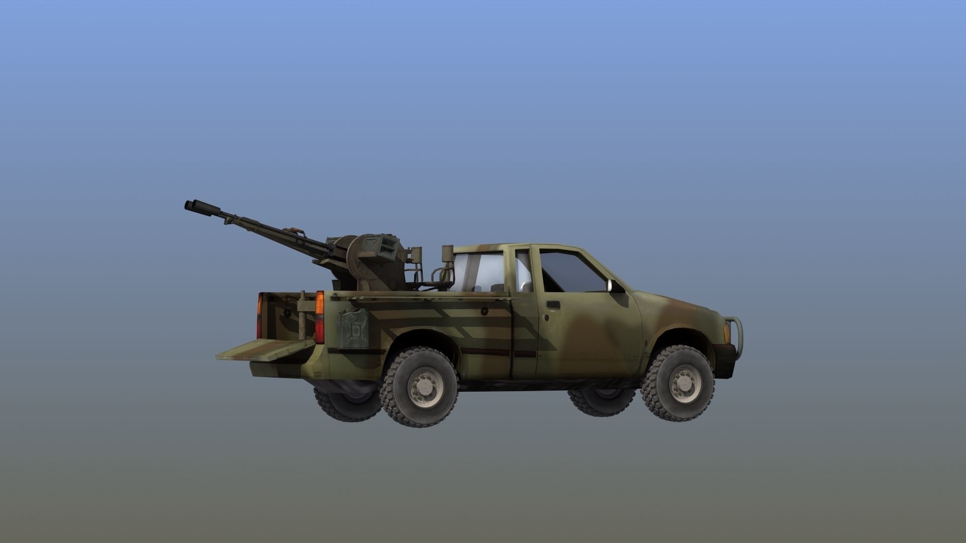 Technical Gun Truck 3D model | CGTrader