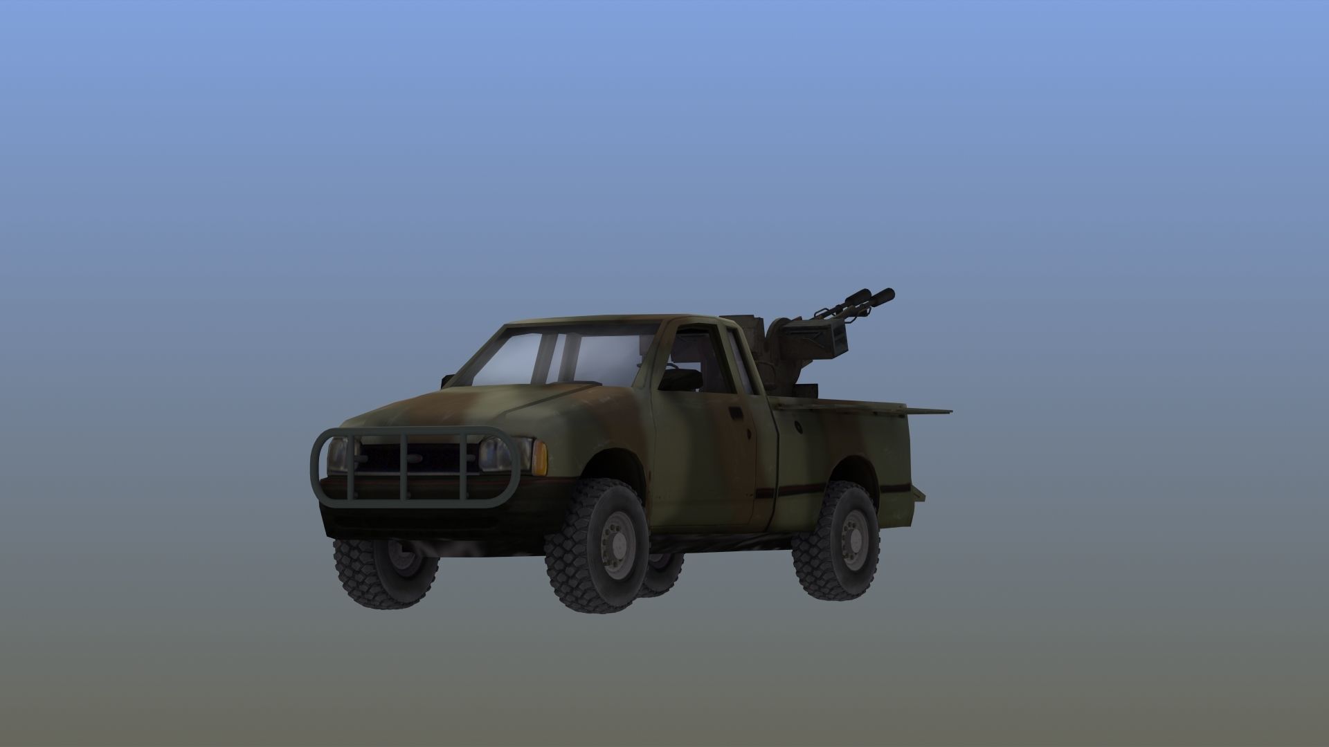 Technical Gun Truck 3D model | CGTrader