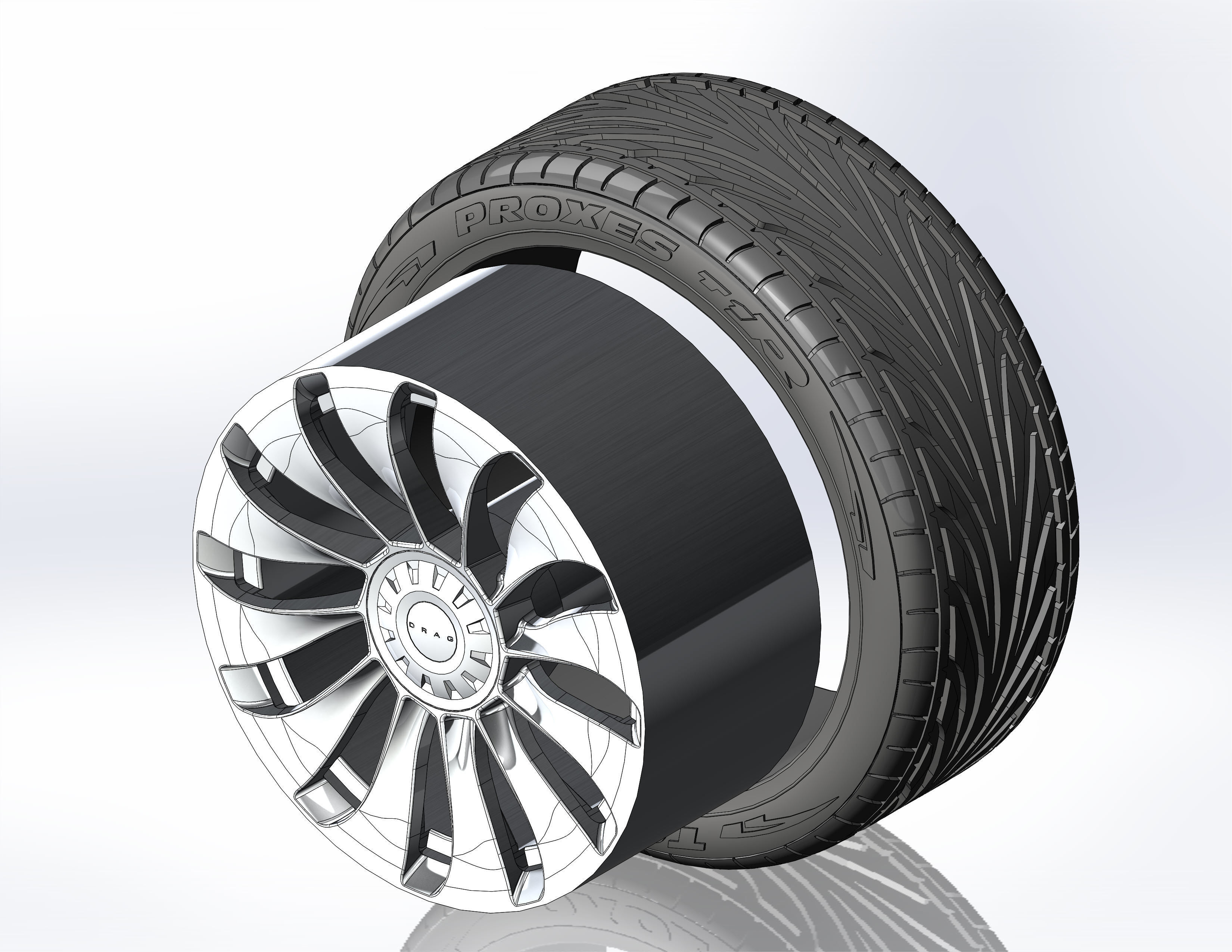 Wheel for scale model tire with realistic tread pattern 3 3D model 3D ...