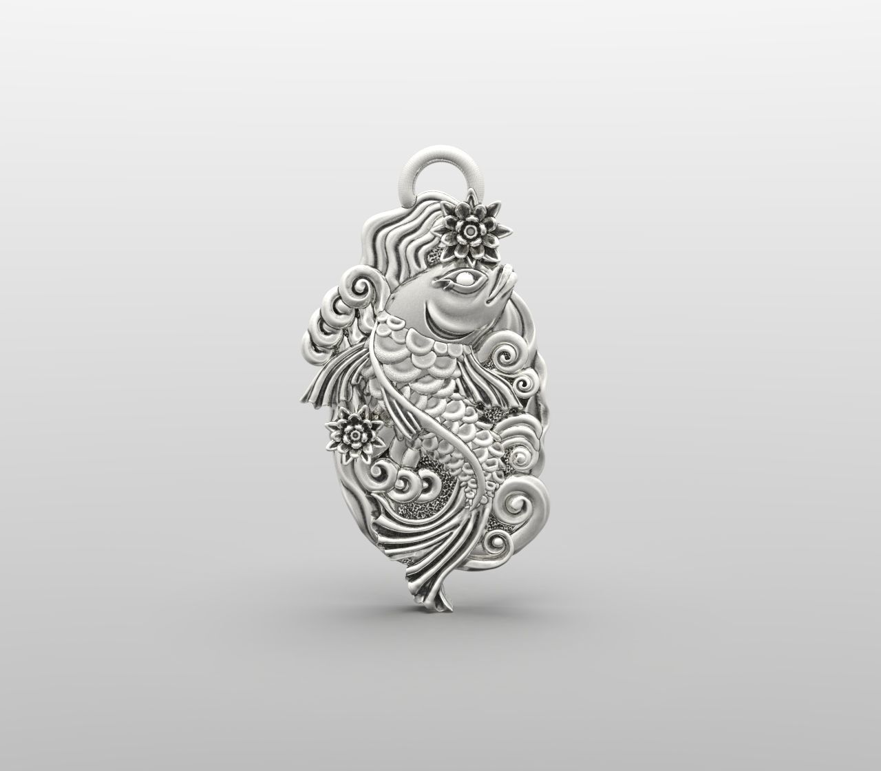 Pendant-Koi fish- CAD design-3D model STL- file for 3D printing 3D ...