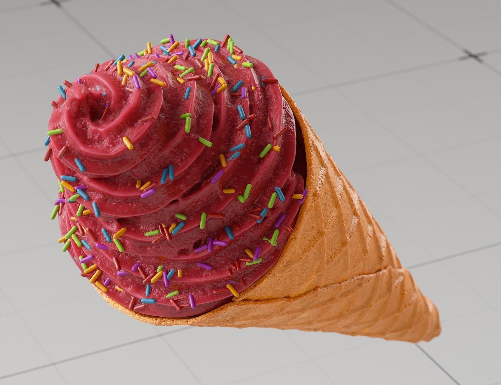 Soft Serve Ice Cream Cone 3D model | CGTrader