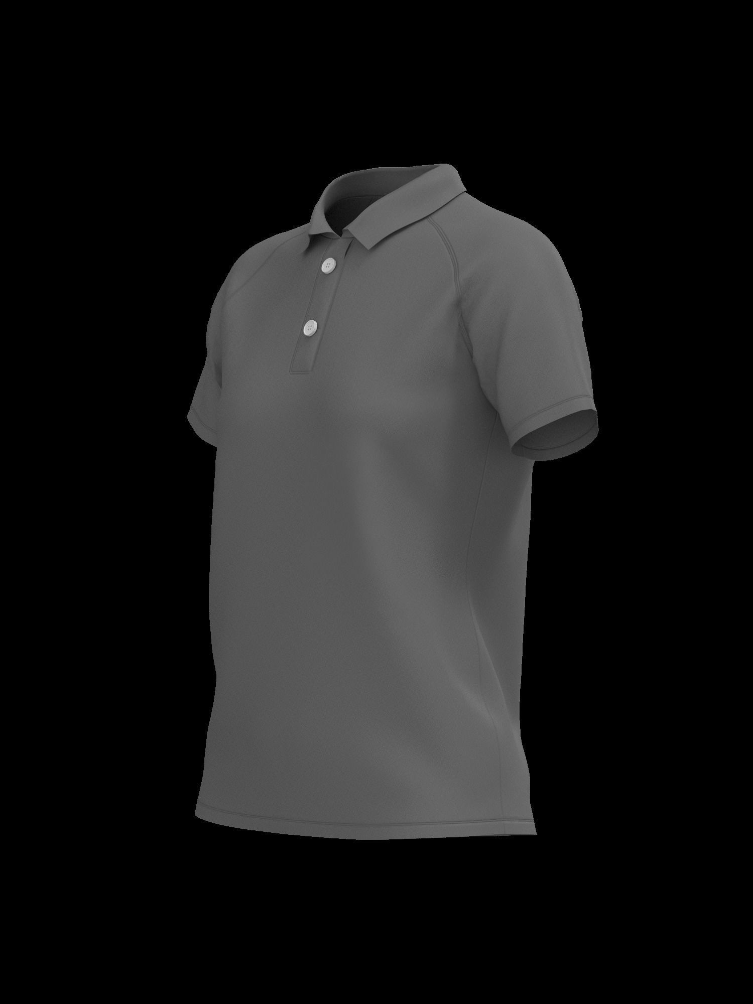 Female regular polo tshirt free 3D model animated rigged | CGTrader