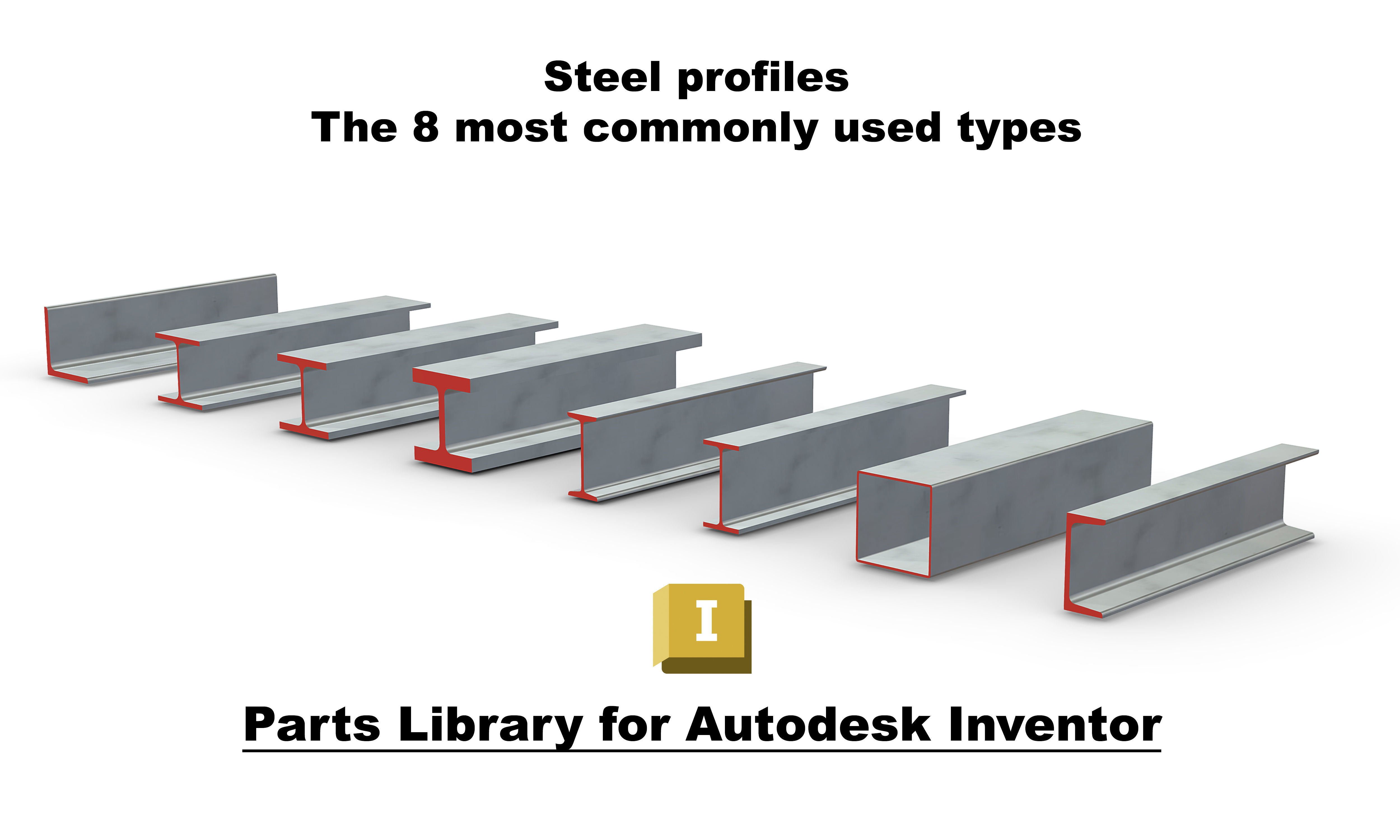 Steel Profiles - CAD Library for Autodesk Inventor 3D model | CGTrader