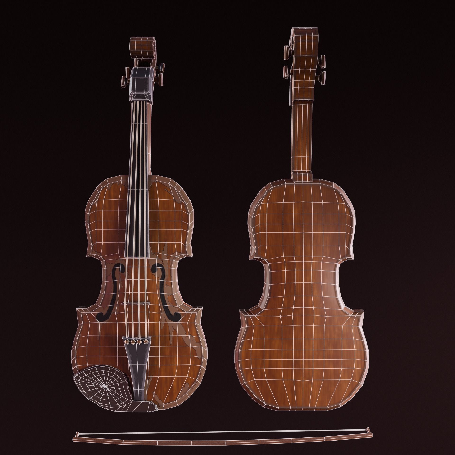 3D model Stylized Violin 3D model VR / AR / low-poly | CGTrader