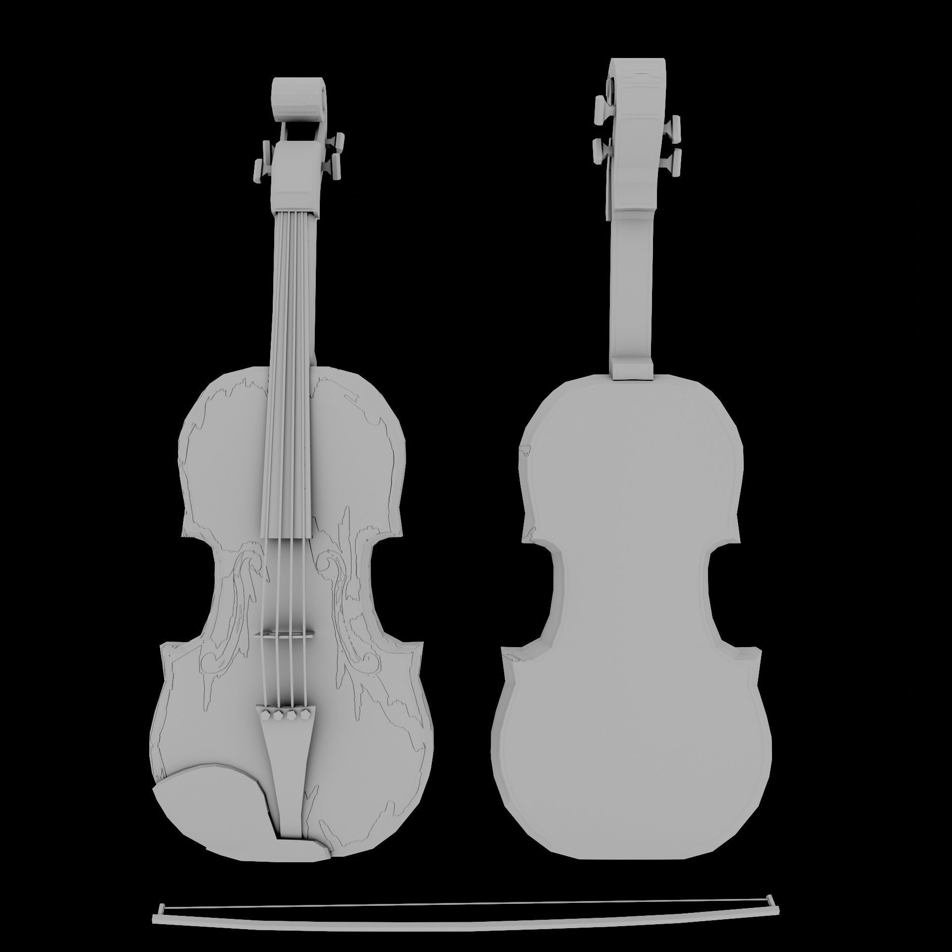 3D model Stylized Violin 3D model VR / AR / low-poly | CGTrader
