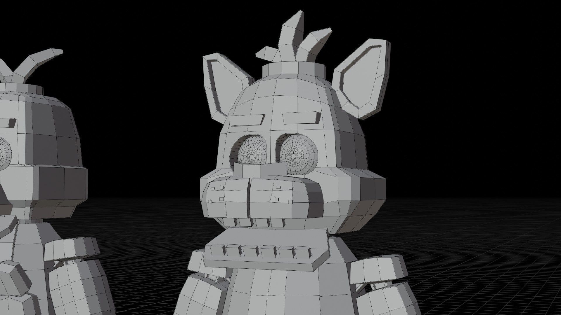 3D model Cute cartoon Animatronics character low poly fnaf VR / AR ...