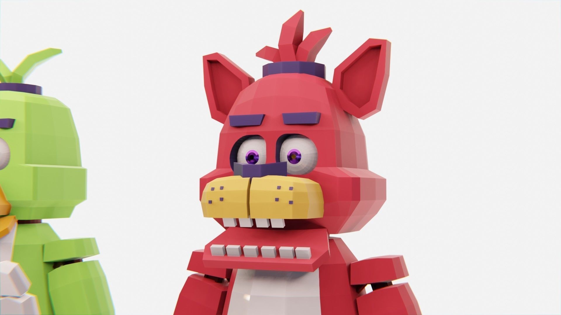 3D model Cute cartoon Animatronics character low poly fnaf VR / AR ...