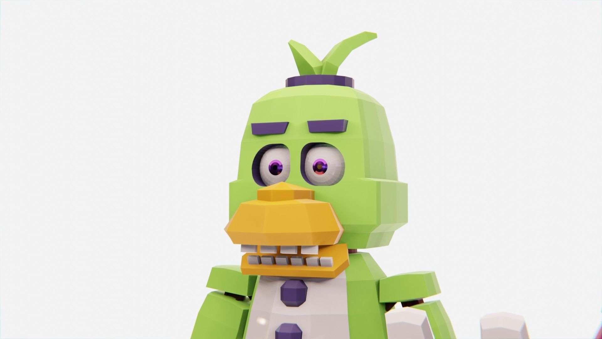 3D model Cute cartoon Animatronics character low poly fnaf VR / AR ...