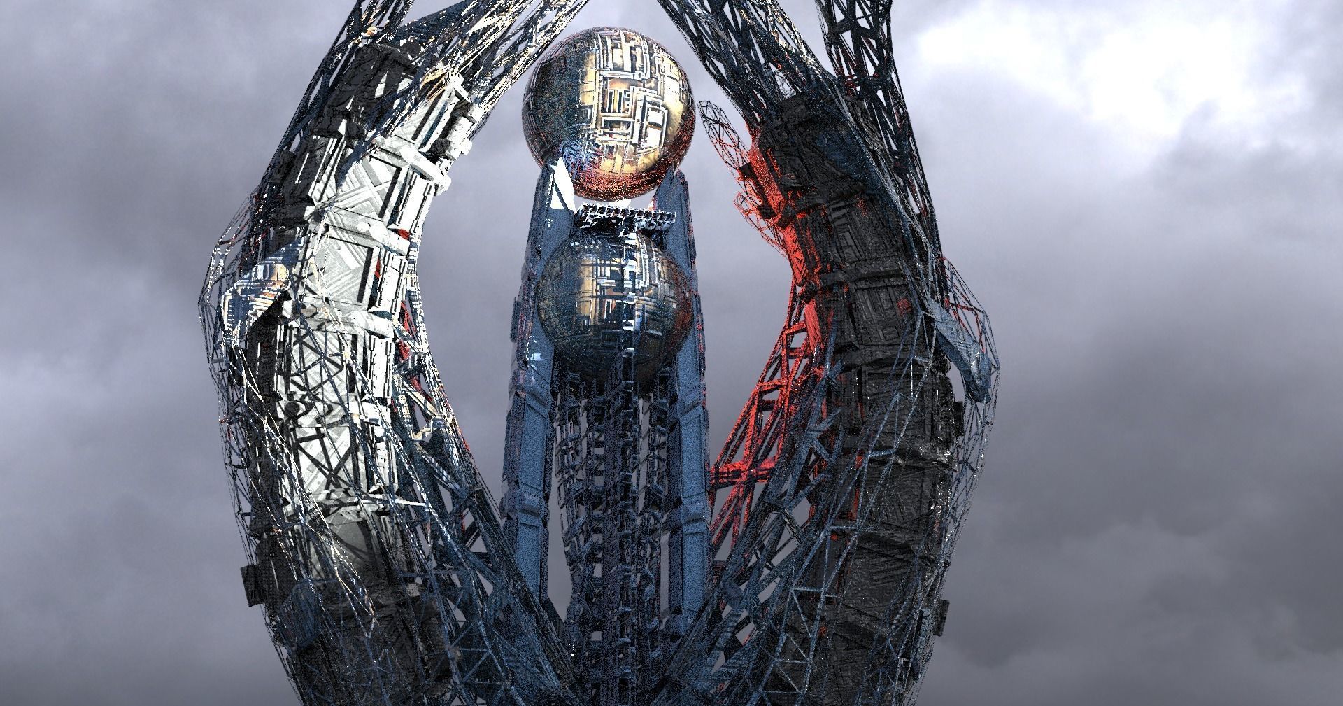 Sci fi eclipse monolith Globe Elite Ruler Tower 3D model | CGTrader