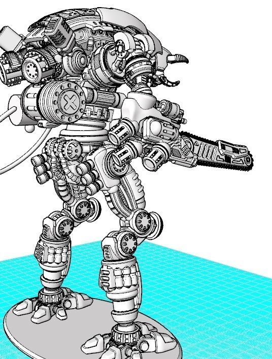 Cazador Double Chain Weapons And Heavy Flame Cannon-Separate 3D model ...